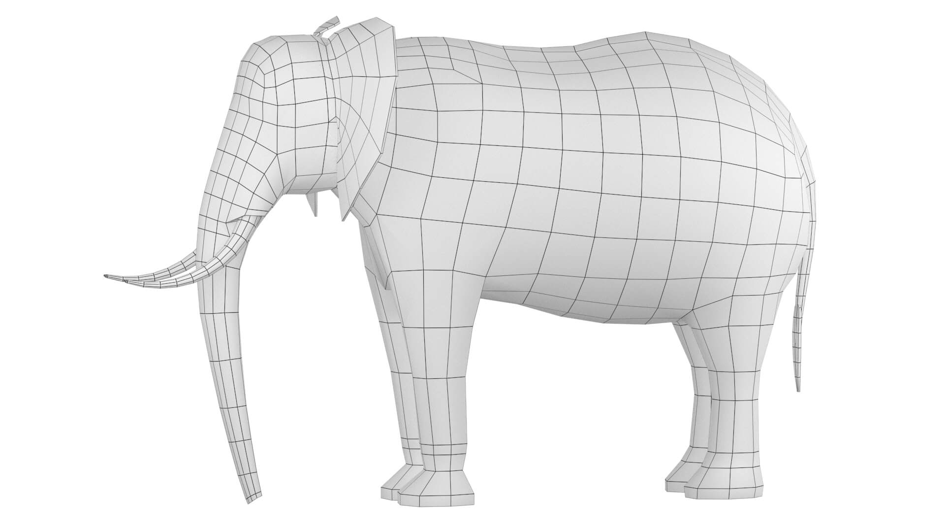 African Elephant Animal Base Mesh - 3D Model by Valerii-Kaliuzhnyi