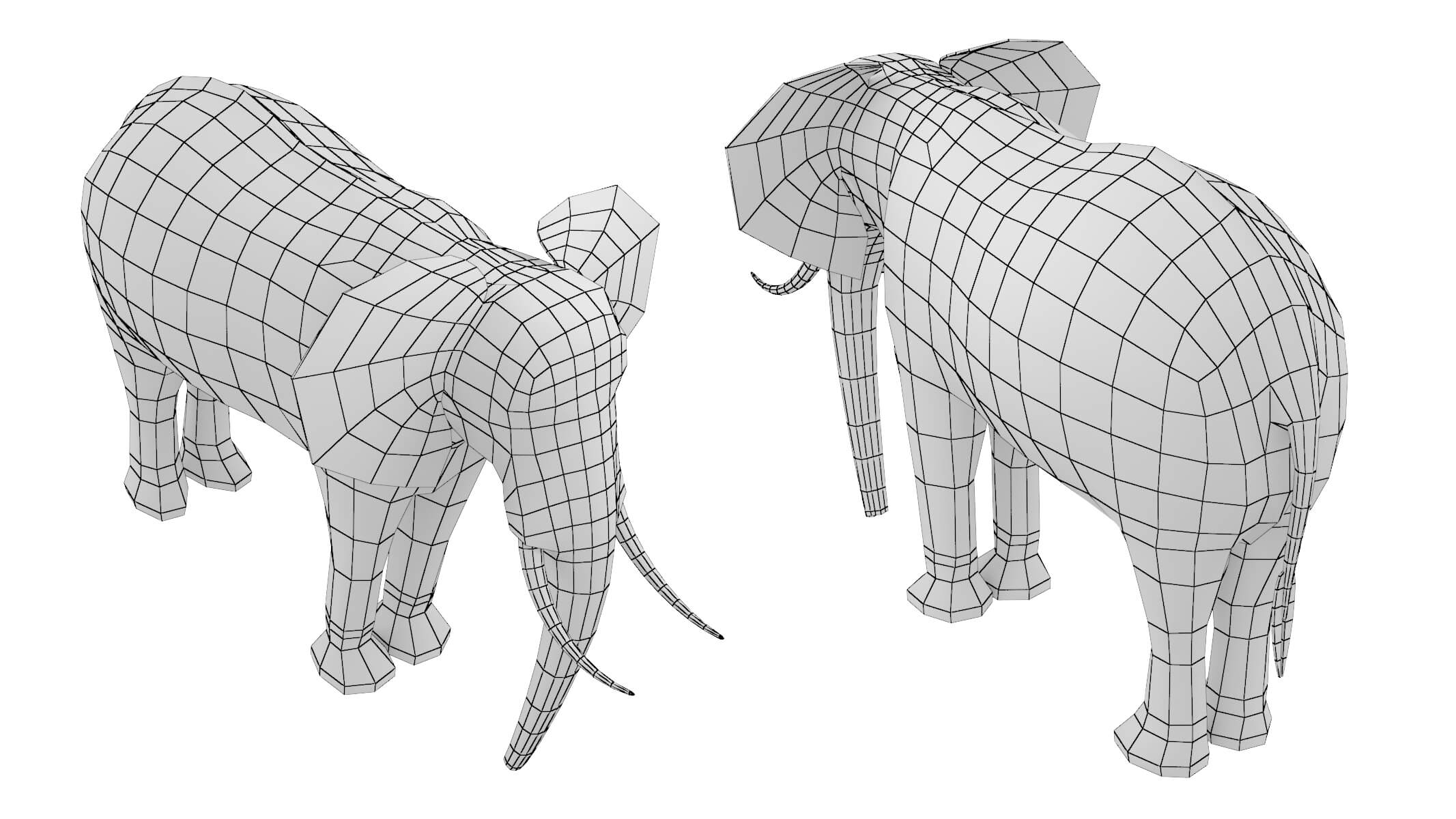 African Elephant Animal Base Mesh - 3D Model by Valerii-Kaliuzhnyi