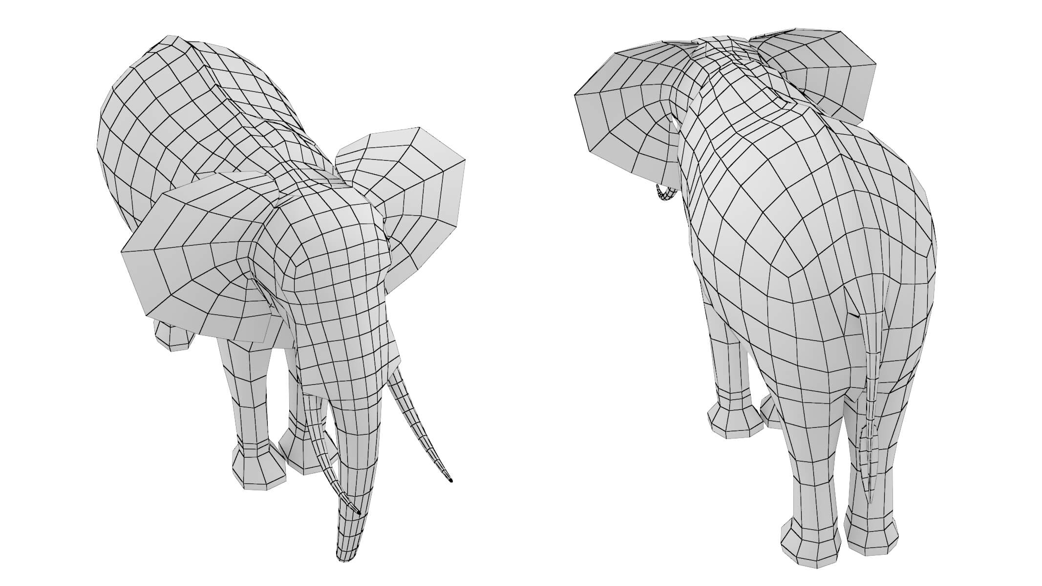 African Elephant Animal Base Mesh - 3D Model by Valerii-Kaliuzhnyi
