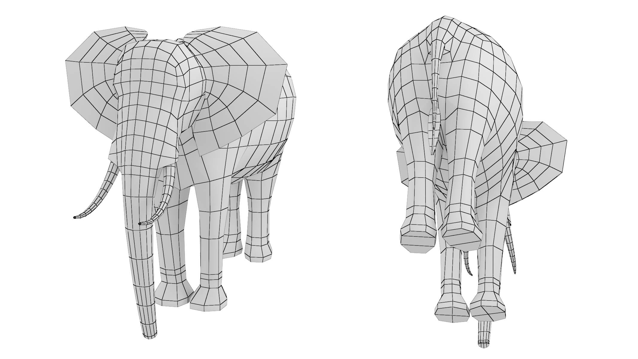 African Elephant Animal Base Mesh - 3D Model by Valerii-Kaliuzhnyi
