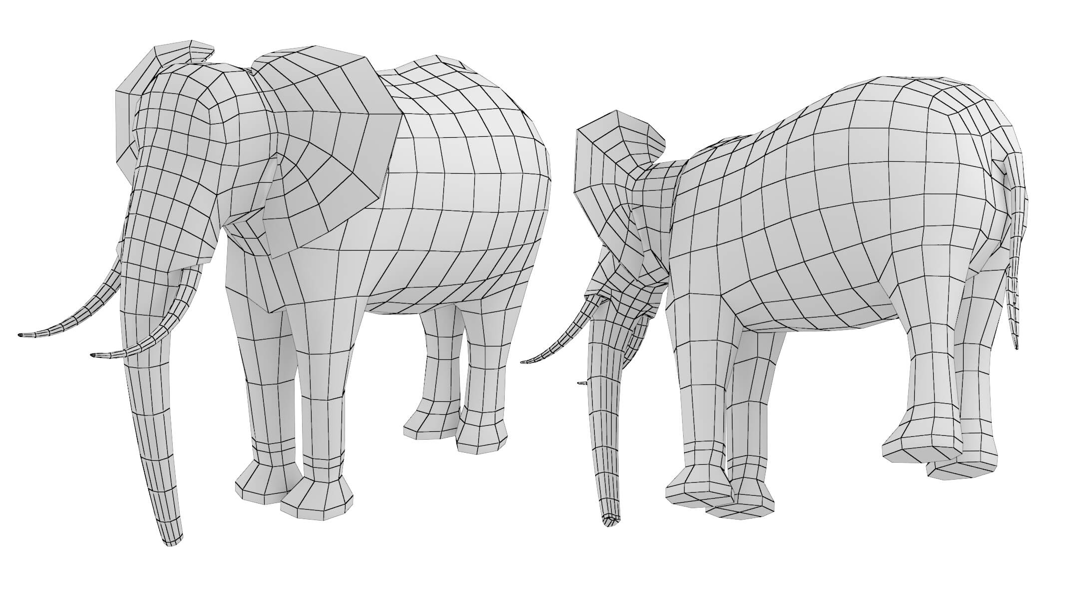 African Elephant Animal Base Mesh - 3D Model by Valerii-Kaliuzhnyi