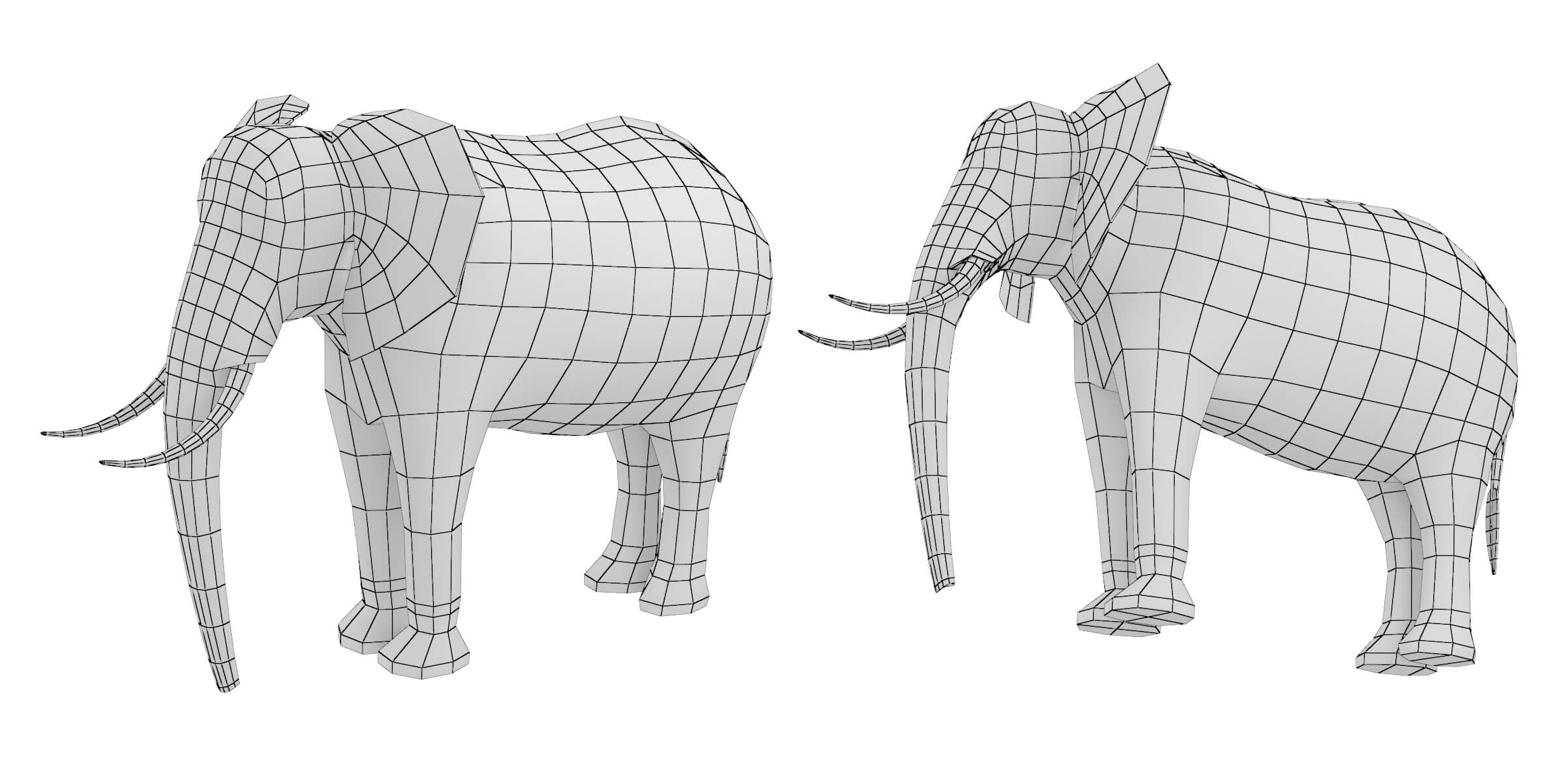 African Elephant Animal Base Mesh - 3D Model by Valerii-Kaliuzhnyi