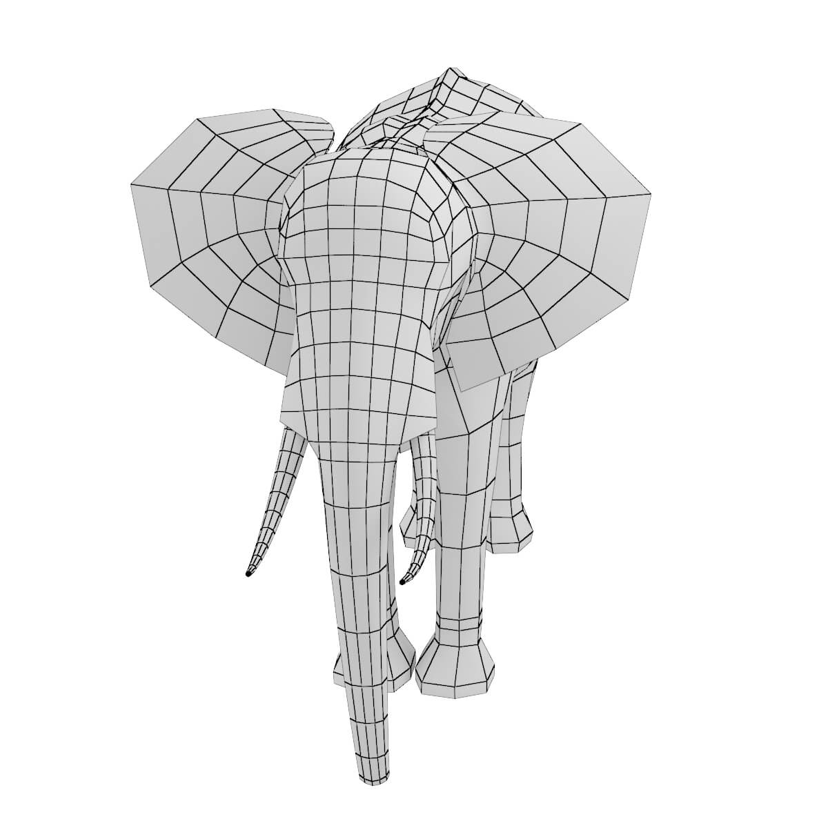 African Elephant Animal Base Mesh - 3D Model by Valerii-Kaliuzhnyi