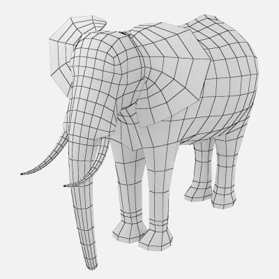 African Elephant Animal Base Mesh - 3D Model by Valerii-Kaliuzhnyi