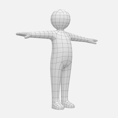 Baby Child Stickman in T-Pose 3D Model by Valerii-Kaliuzhnyi