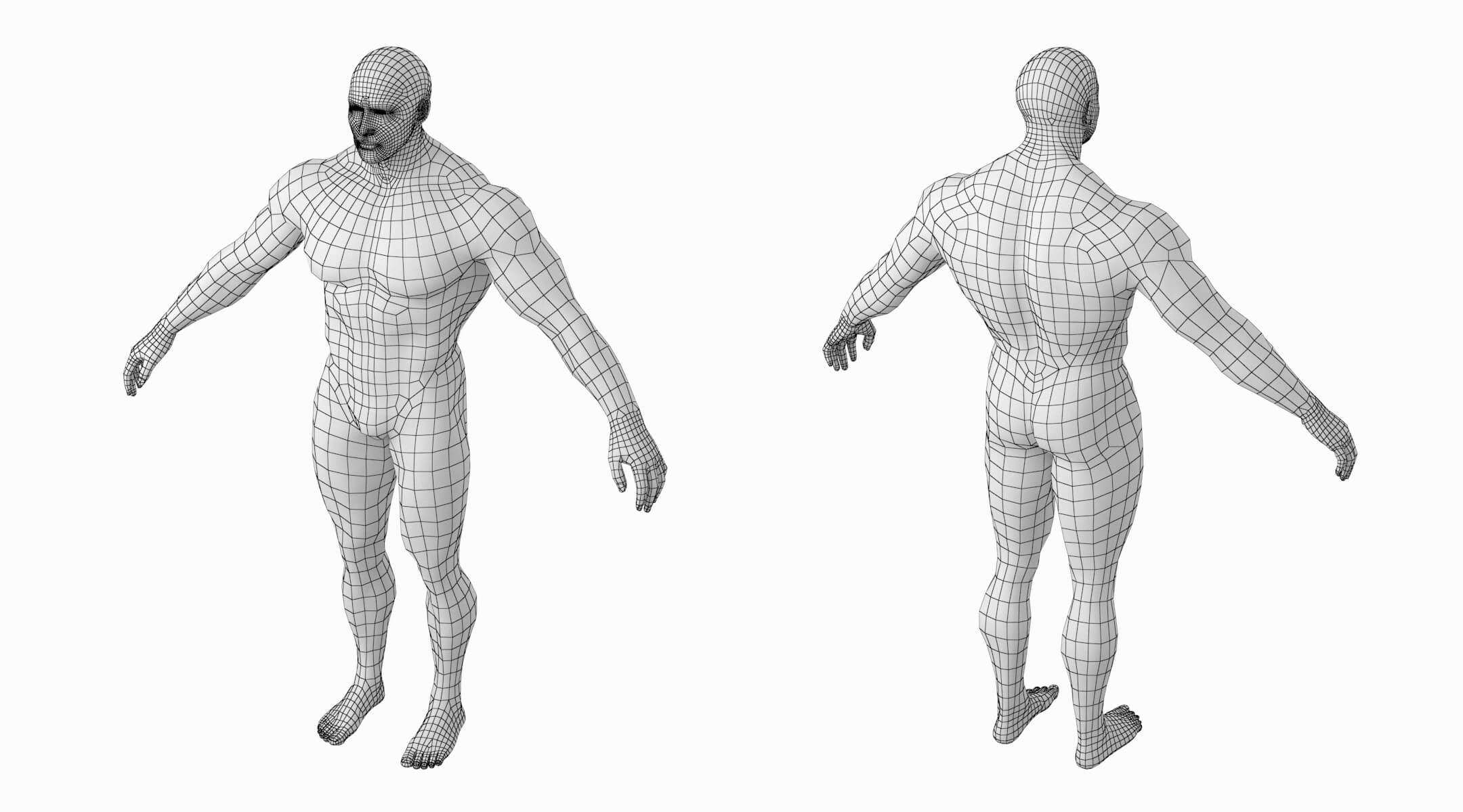 Bodybuilder Male Base Mesh in A-Pose 3D Model by Valerii-Kaliuzhnyi