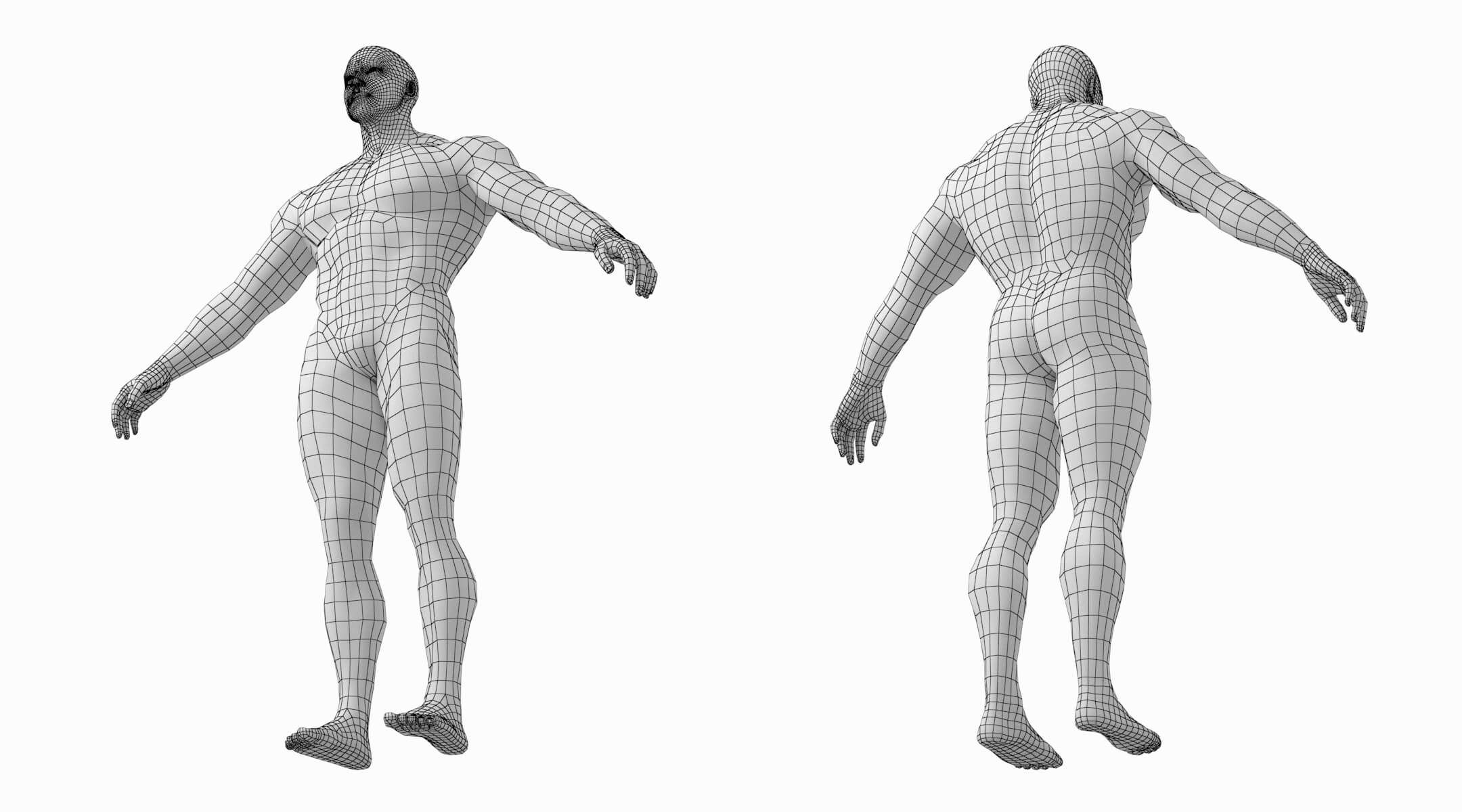 Bodybuilder Male Base Mesh in A-Pose 3D Model by Valerii-Kaliuzhnyi