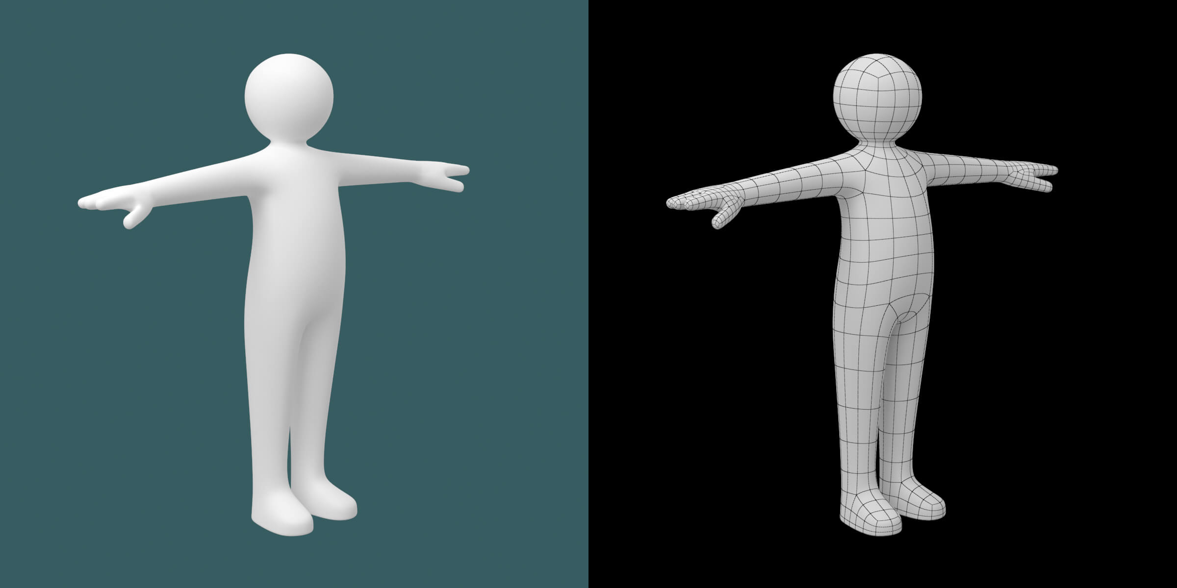 Child Stickman in T-Pose 3D Model by Valerii-Kaliuzhnyi