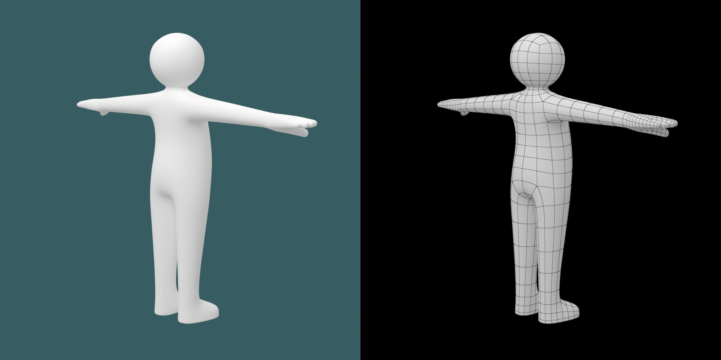 Child Stickman in T-Pose 3D Model by Valerii-Kaliuzhnyi