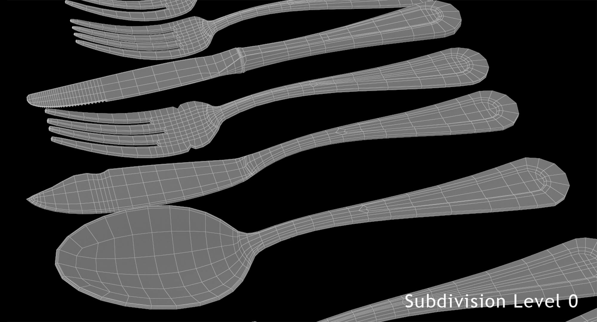 Classic Cutlery 17 Pieces Collection - 3D Model by Valerii-Kaliuzhnyi