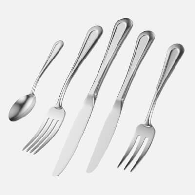 Classic Cutlery Set 5 Pieces Collection - 3D Model by Valerii-Kaliuzhnyi