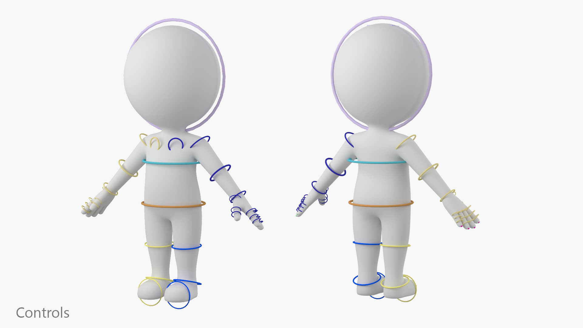 Cute Stickman in A-Pose Cat Rig 3D Model by Valerii-Kaliuzhnyi