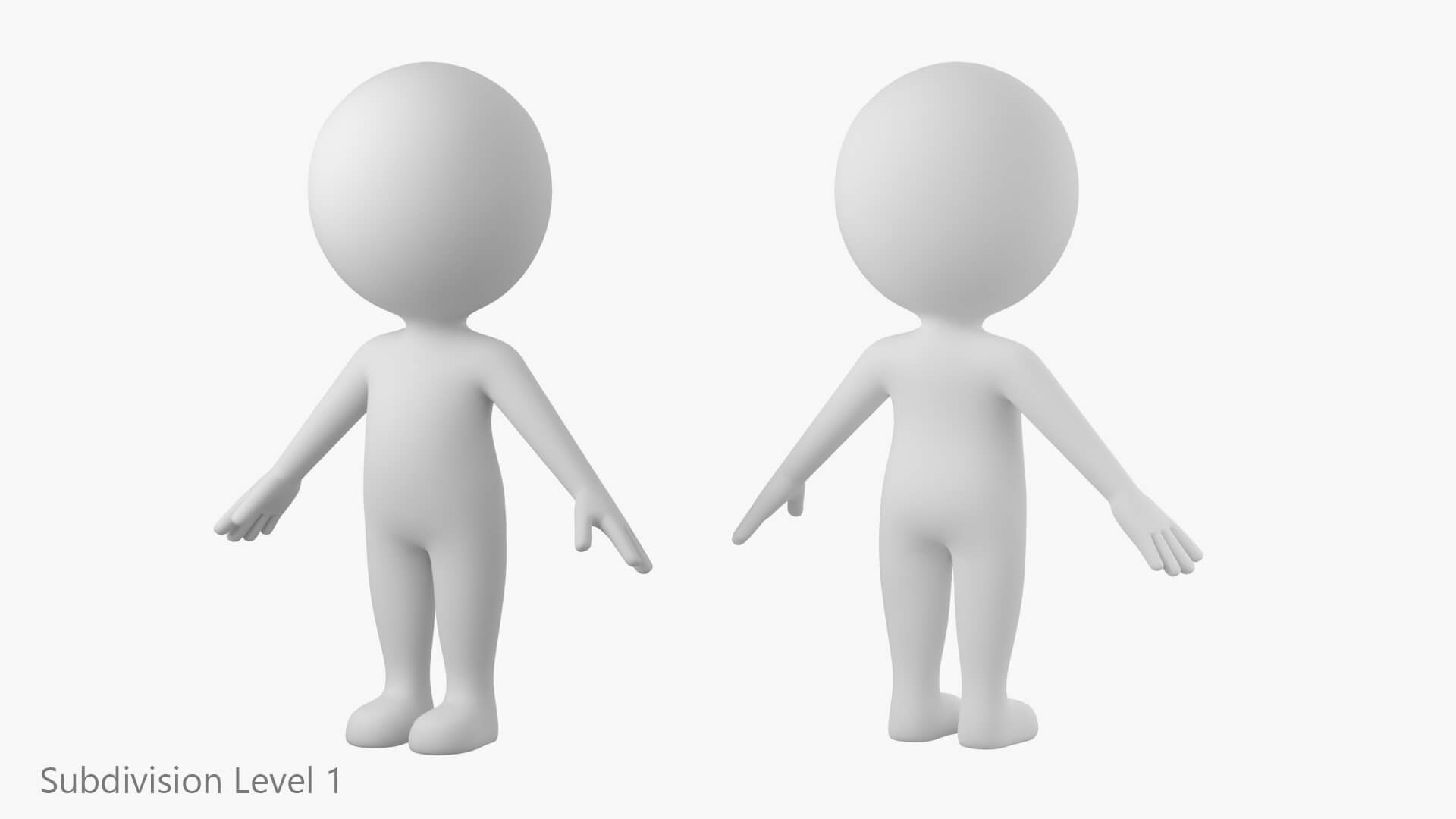 Cute Stickman in A-Pose Cat Rig 3D Model by Valerii-Kaliuzhnyi