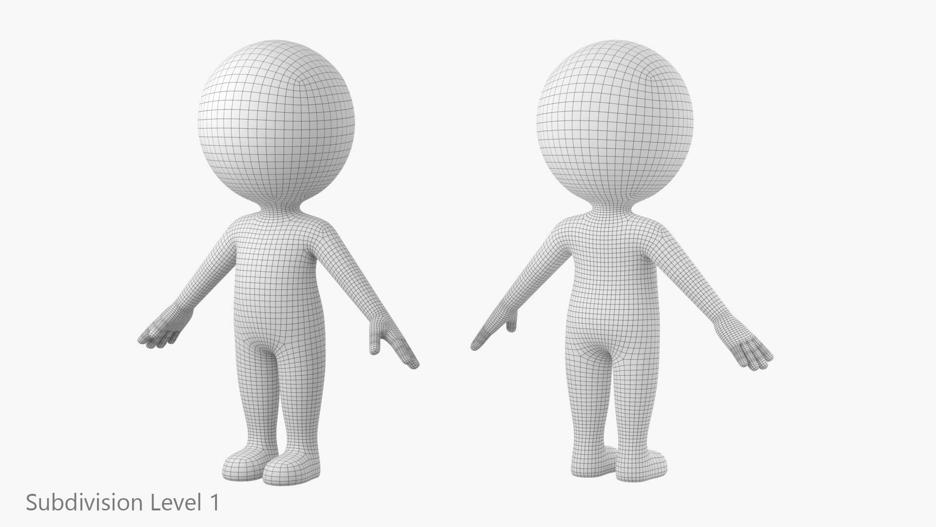 Cute Stickman in A-Pose Cat Rig 3D Model by Valerii-Kaliuzhnyi