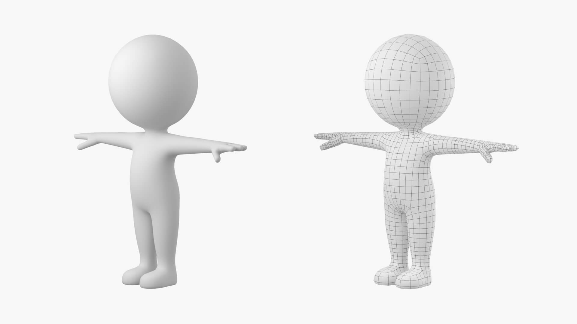 Cute Stickman in T-Pose Cat Rig 3D Model by Valerii-Kaliuzhnyi