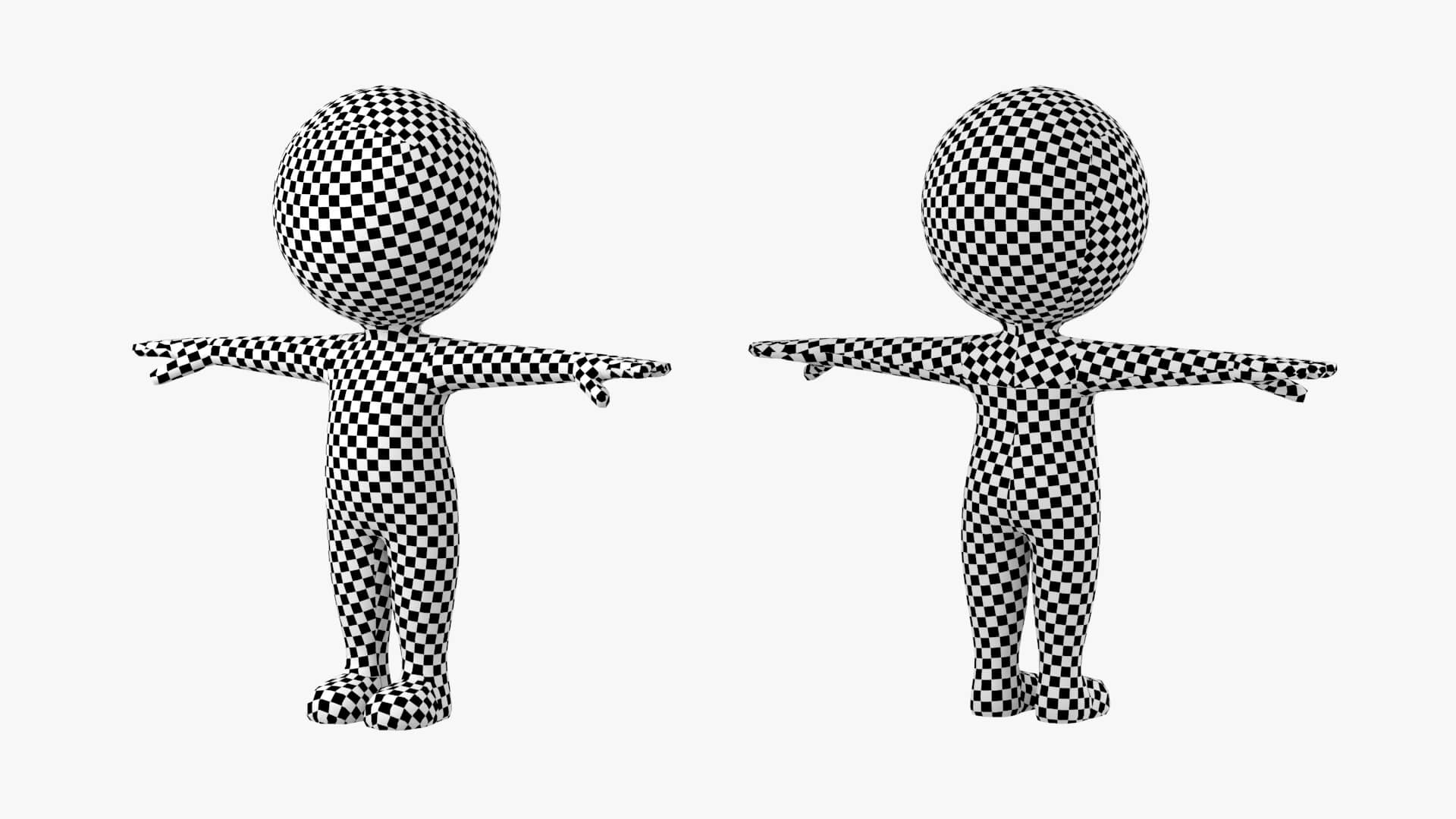 Cute Stickman in T-Pose Cat Rig 3D Model by Valerii-Kaliuzhnyi