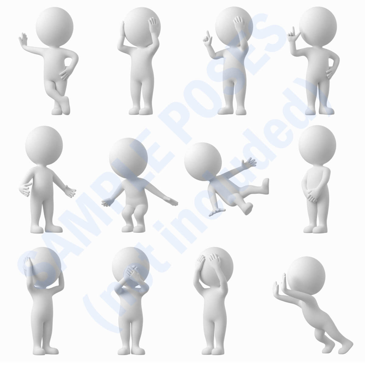 Cute Stylized Stickman in A-Pose 3D Model by Valerii-Kaliuzhnyi