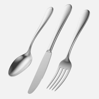 Dessert Knife Fork Spoon Generic Cutlery - 3D Model by Valerii-Kaliuzhnyi