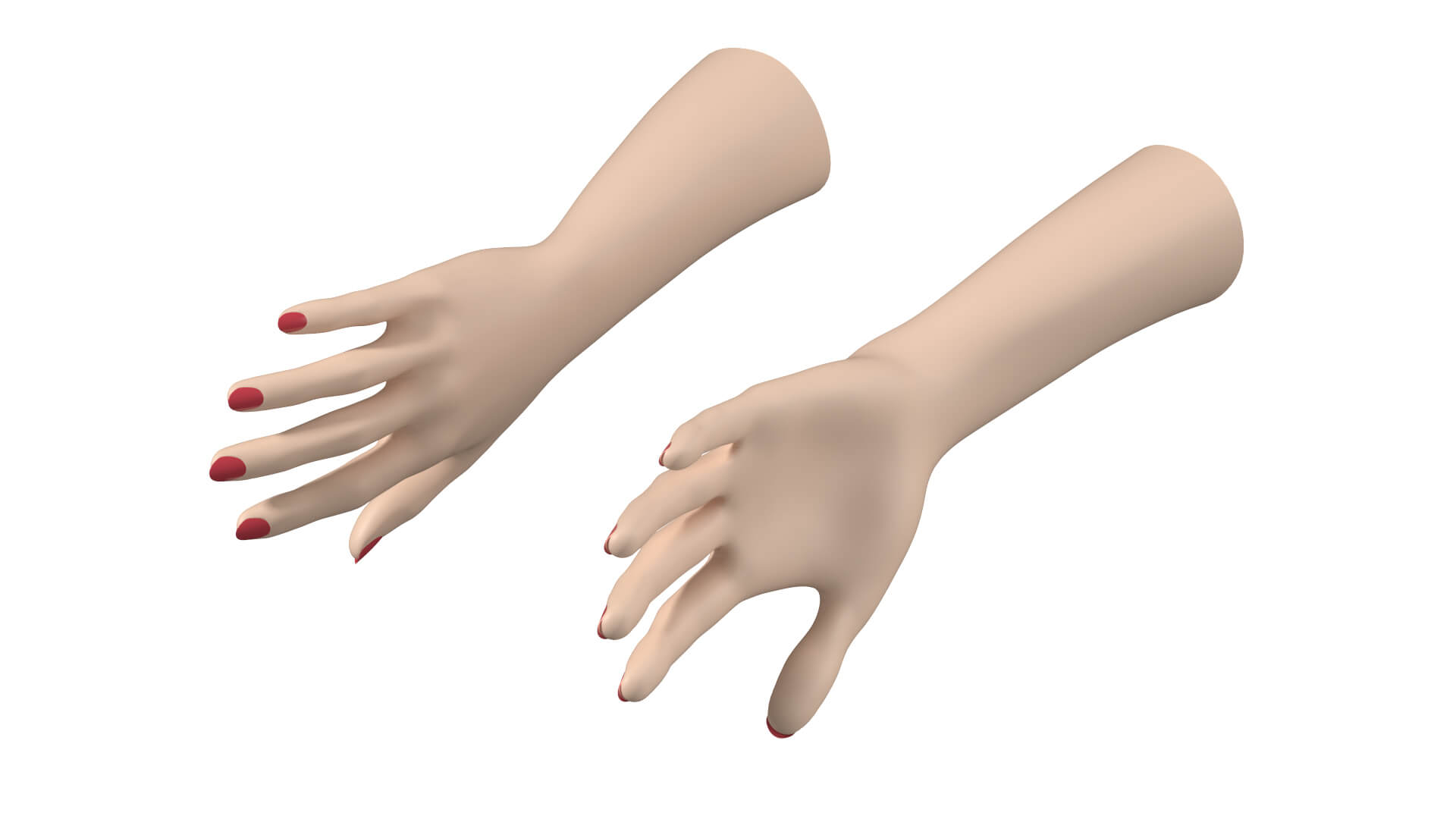 Female Hands Gesture 01 Base Mesh - 3D Model by Valerii-Kaliuzhnyi