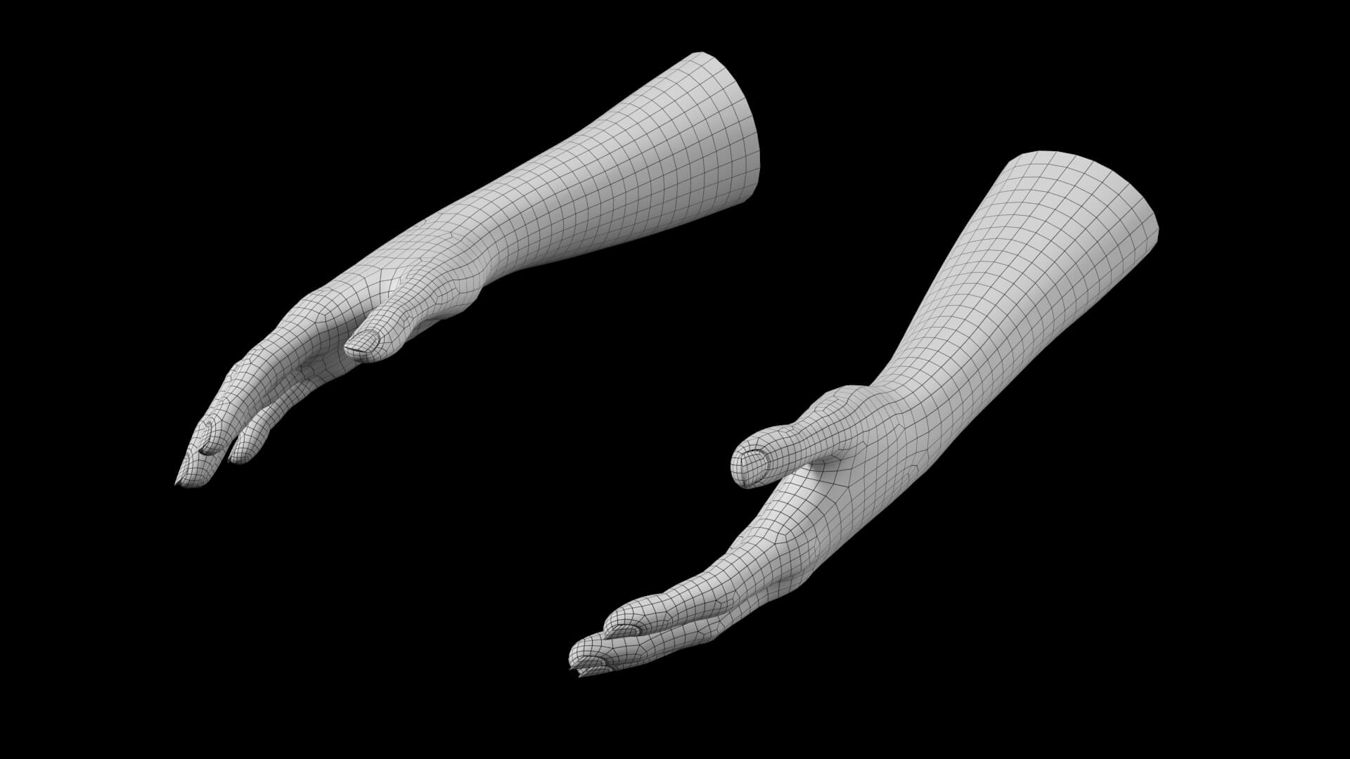 Female Hands Gesture 01 Base Mesh - 3D Model by Valerii-Kaliuzhnyi