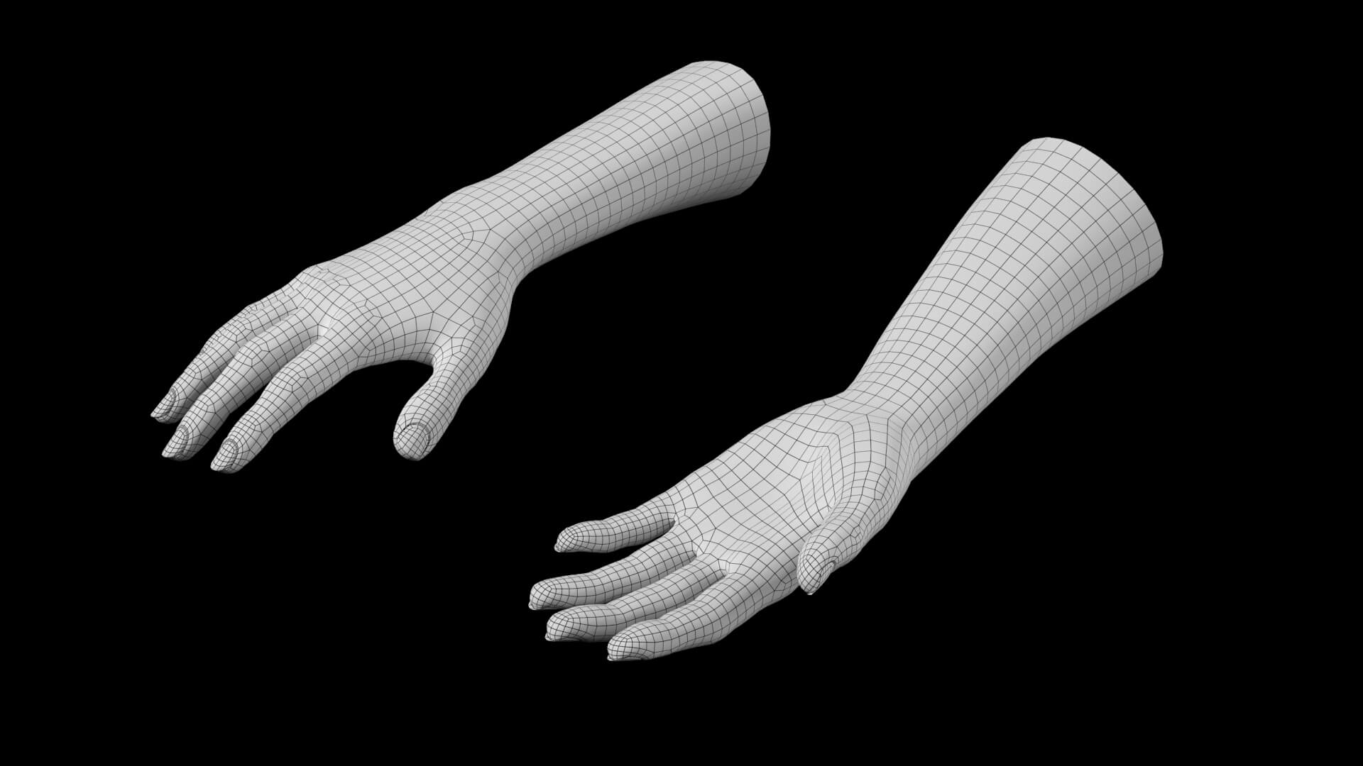 Female Hands Gesture 01 Base Mesh - 3D Model by Valerii-Kaliuzhnyi