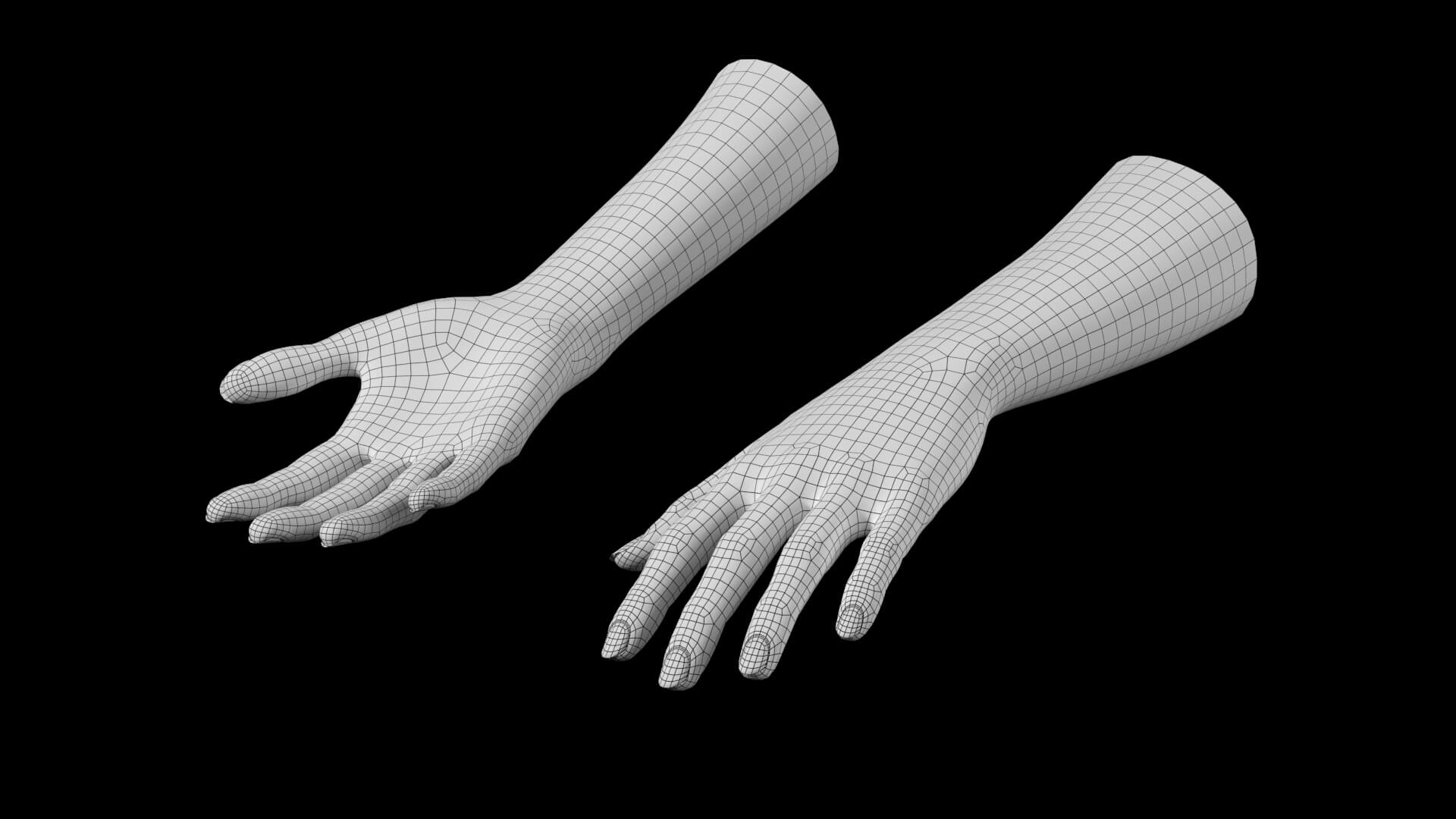 Female Hands Gesture 01 Base Mesh - 3D Model by Valerii-Kaliuzhnyi