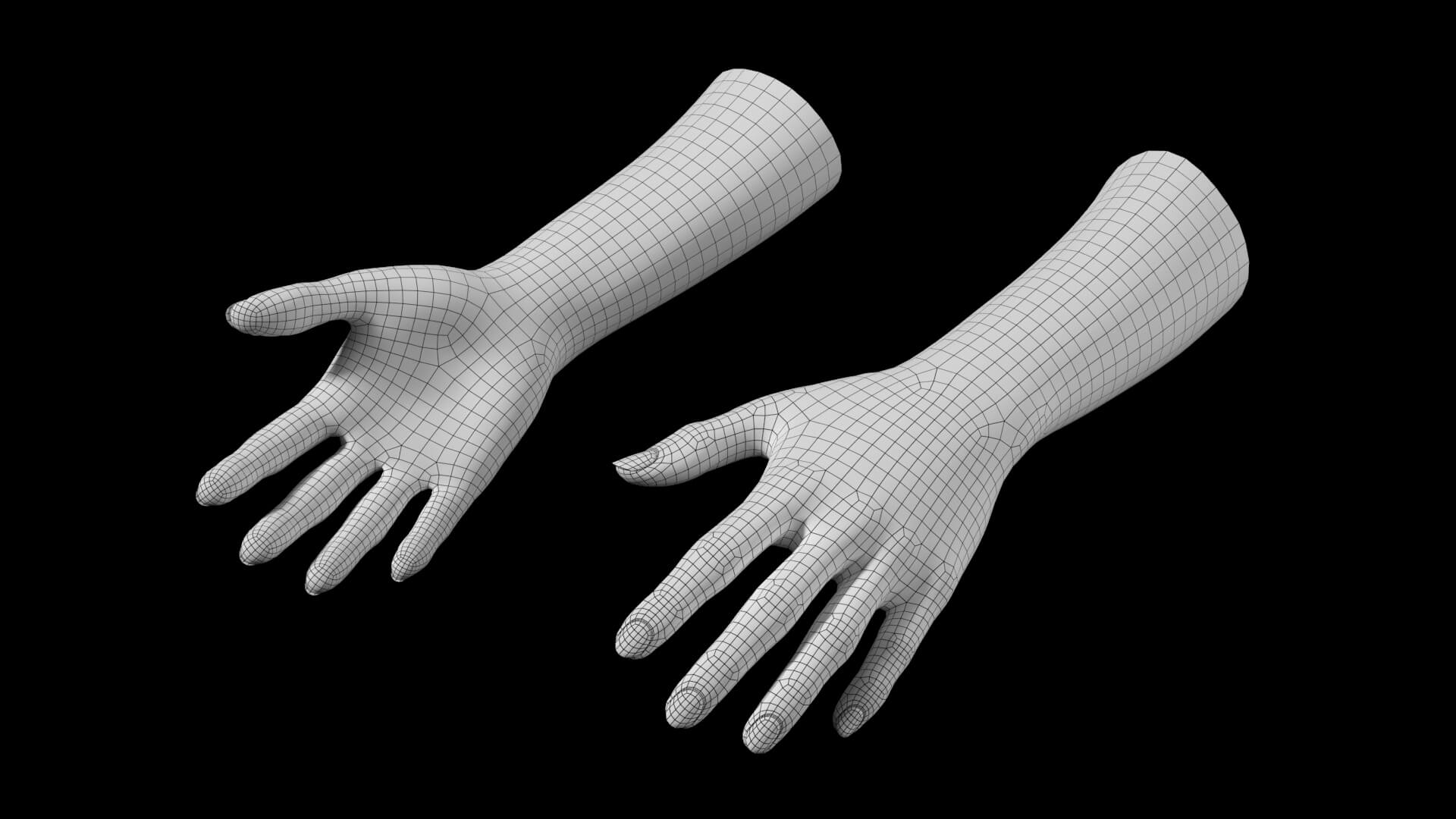 Female Hands Gesture 01 Base Mesh - 3D Model by Valerii-Kaliuzhnyi