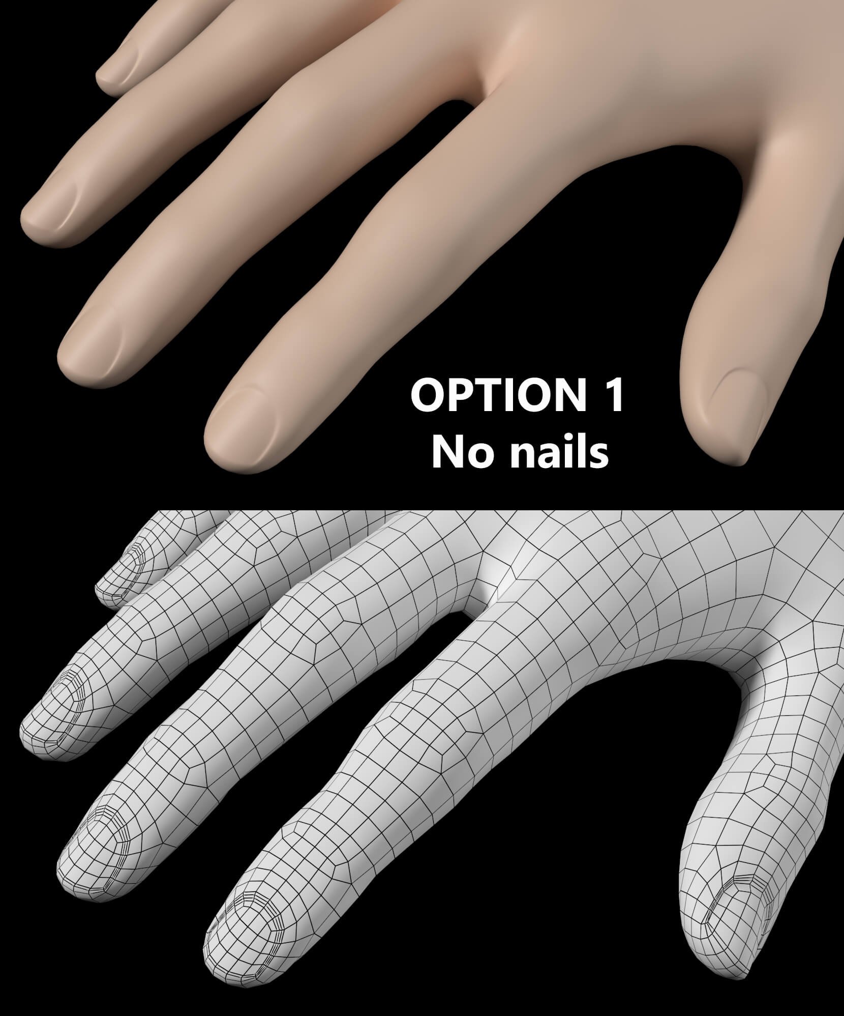 Female Hands Gesture 01 Base Mesh - 3D Model by Valerii-Kaliuzhnyi