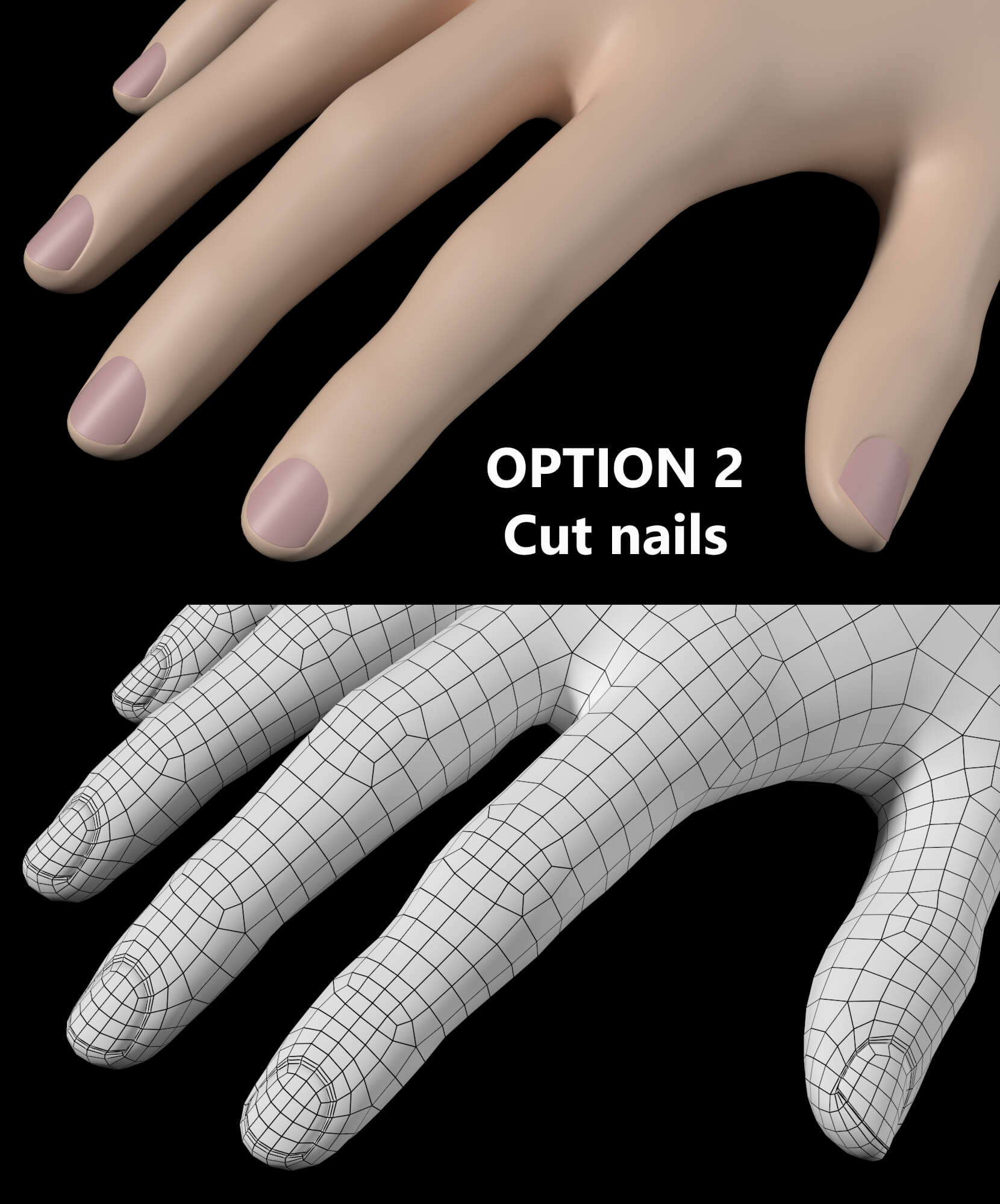 Female Hands Gesture 01 Base Mesh - 3D Model by Valerii-Kaliuzhnyi