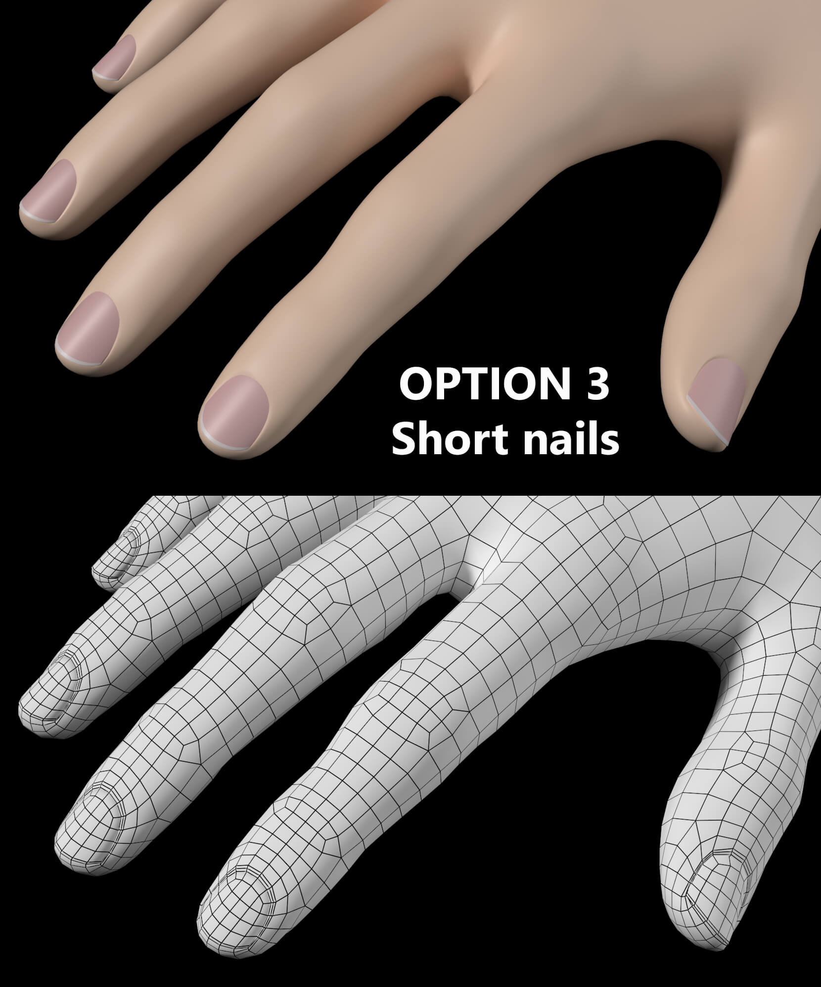 Female Hands Gesture 01 Base Mesh - 3D Model by Valerii-Kaliuzhnyi