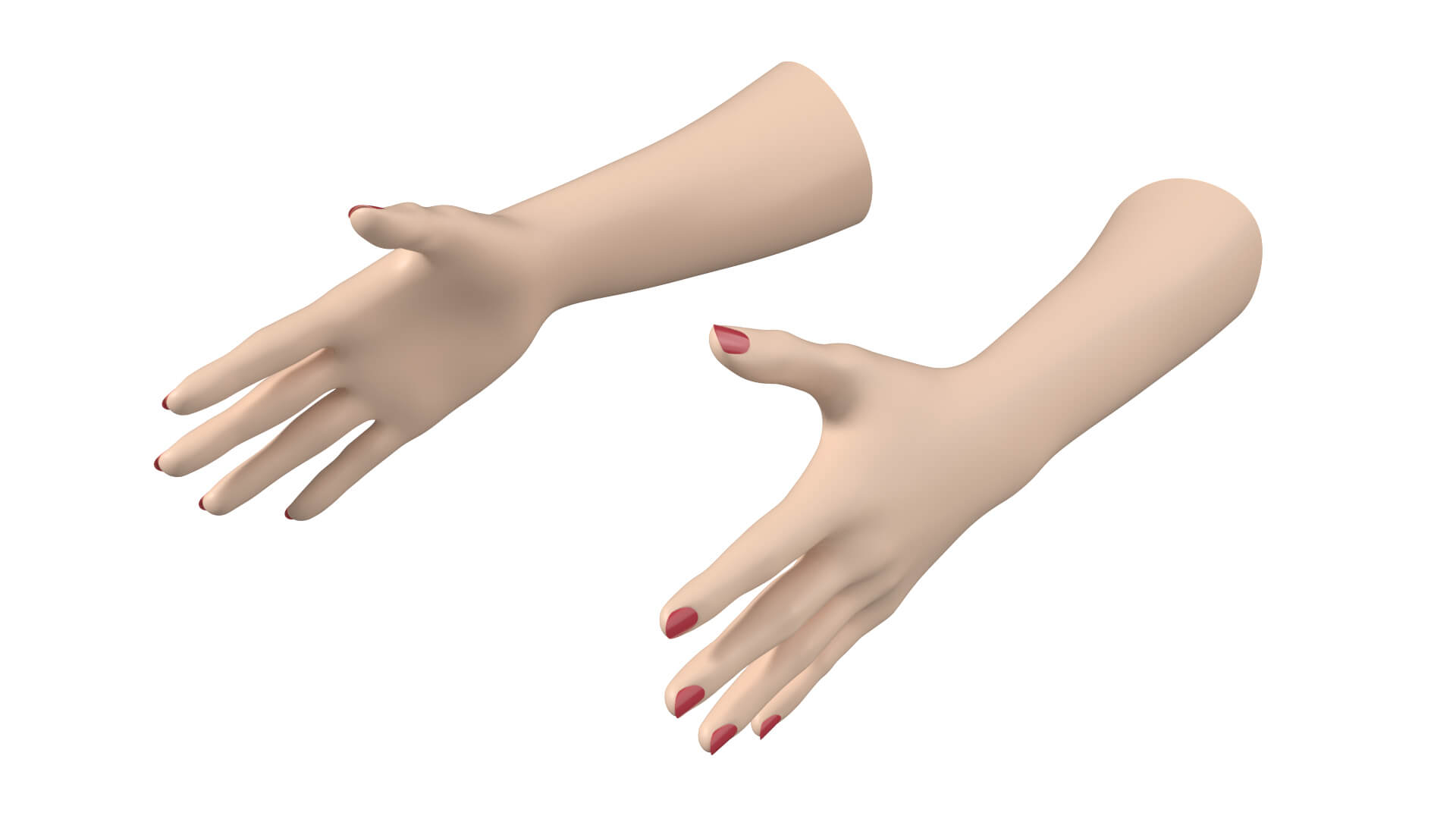 Female Hands Gesture 02 Base Mesh - 3D Model by Valerii-Kaliuzhnyi