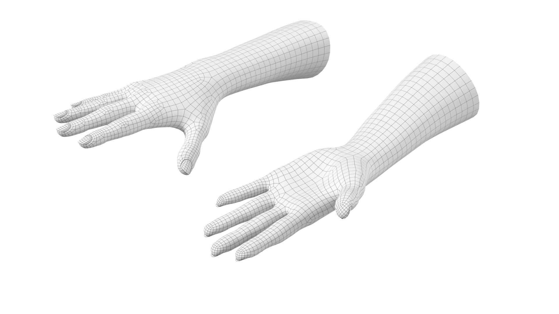Female Hands Gesture 02 Base Mesh - 3D Model by Valerii-Kaliuzhnyi