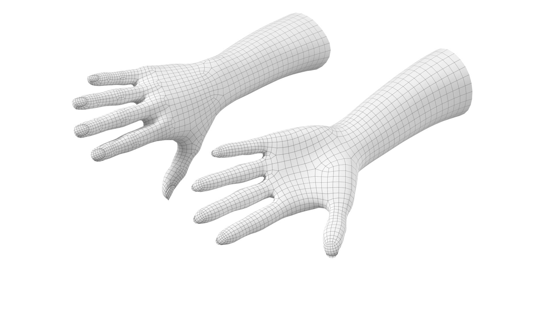 Female Hands Gesture 02 Base Mesh - 3D Model by Valerii-Kaliuzhnyi