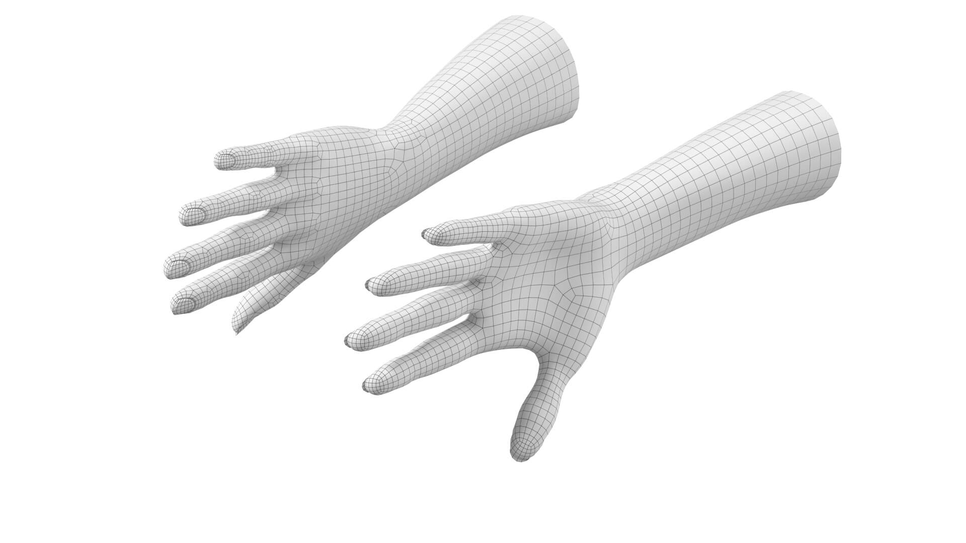 Female Hands Gesture 02 Base Mesh - 3D Model by Valerii-Kaliuzhnyi