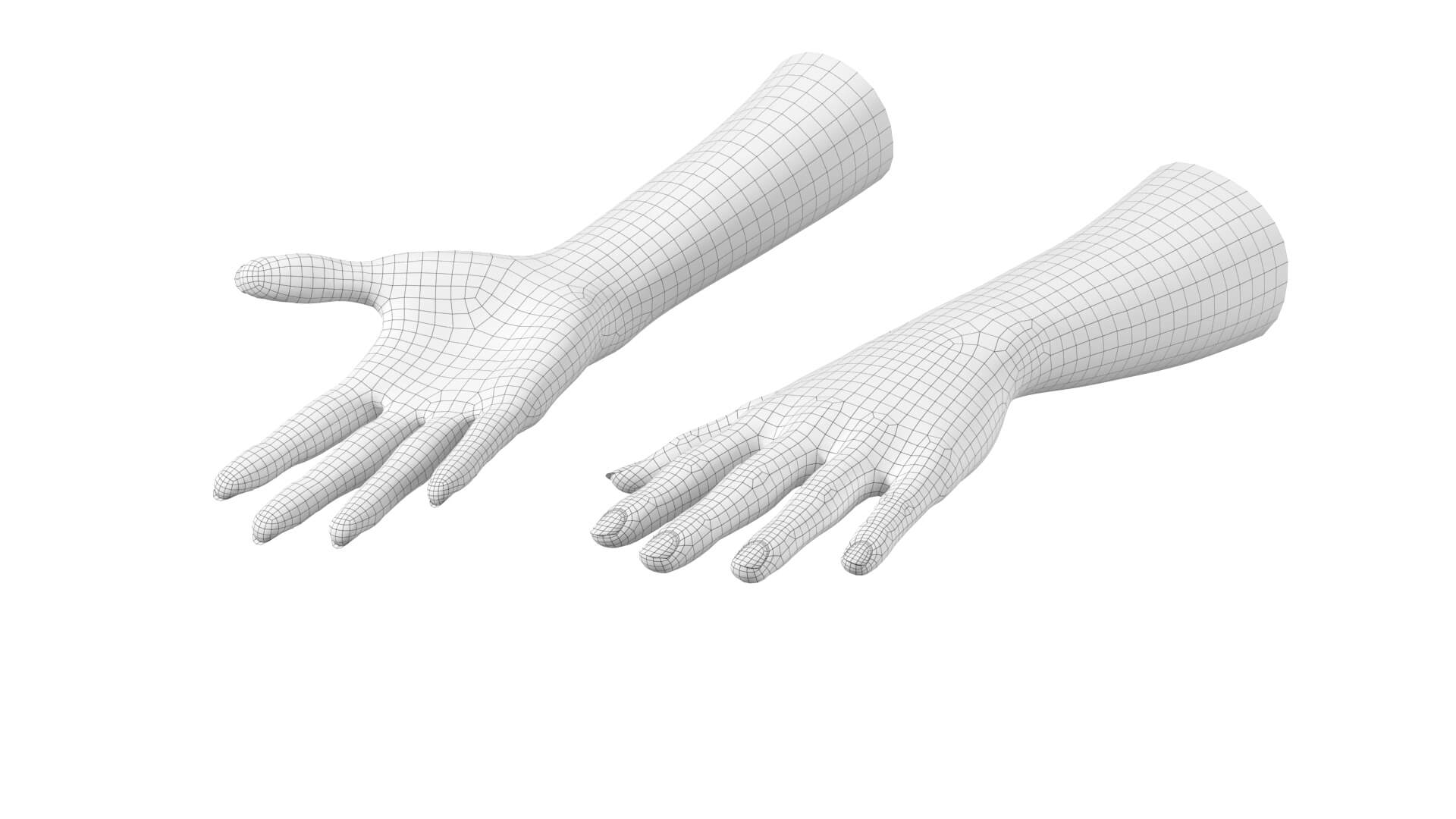 Female Hands Gesture 02 Base Mesh - 3D Model by Valerii-Kaliuzhnyi