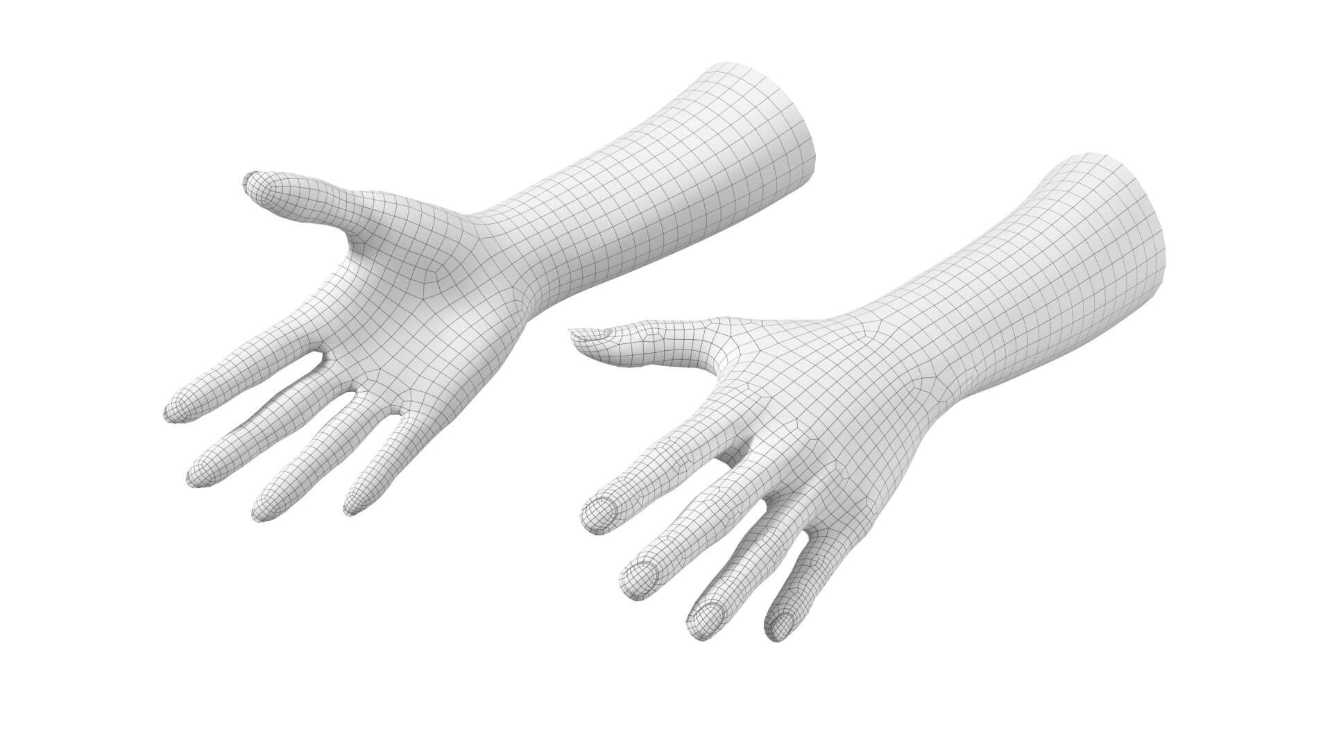 Female Hands Gesture 02 Base Mesh - 3D Model by Valerii-Kaliuzhnyi