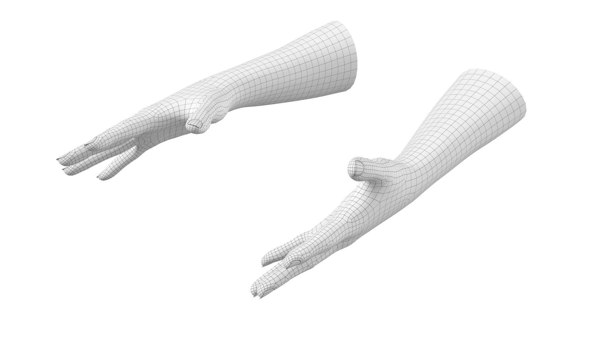 Female Hands Gesture 03 Base Mesh - 3D Model by Valerii-Kaliuzhnyi