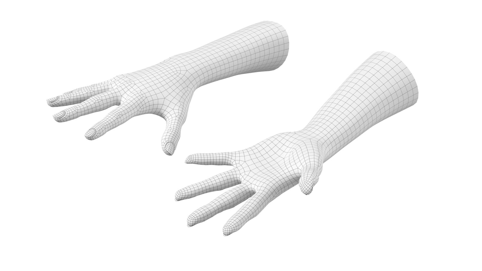 Female Hands Gesture 03 Base Mesh - 3D Model by Valerii-Kaliuzhnyi