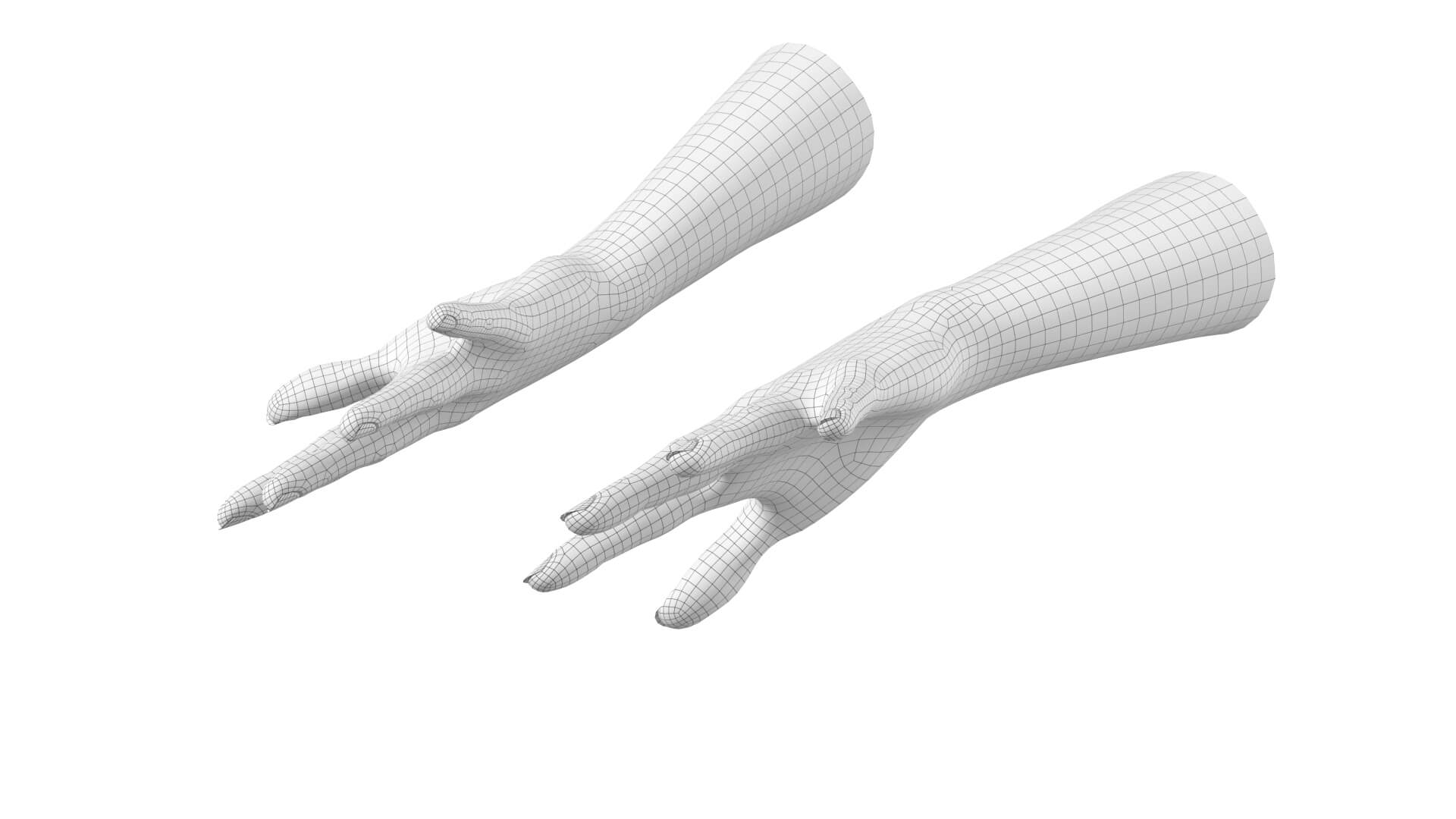 Female Hands Gesture 03 Base Mesh - 3D Model by Valerii-Kaliuzhnyi