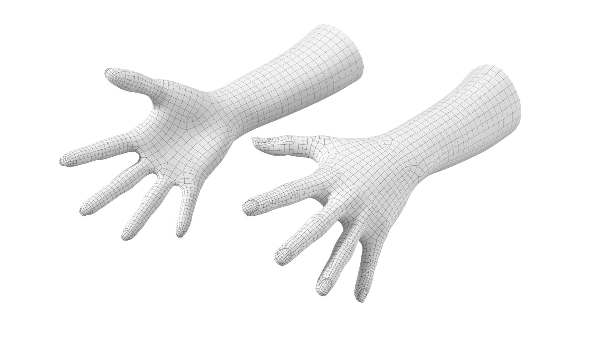 Female Hands Gesture 03 Base Mesh - 3D Model by Valerii-Kaliuzhnyi