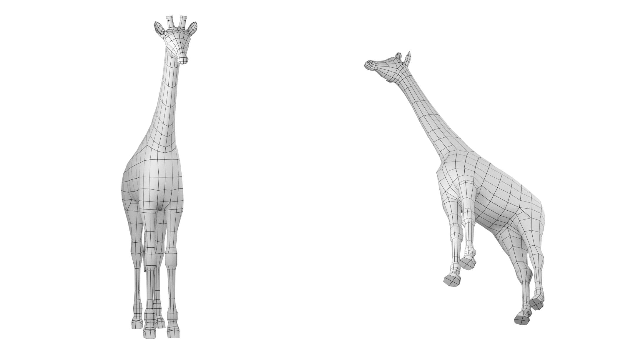 Giraffe Animal Base Mesh - 3D Model by Valerii-Kaliuzhnyi
