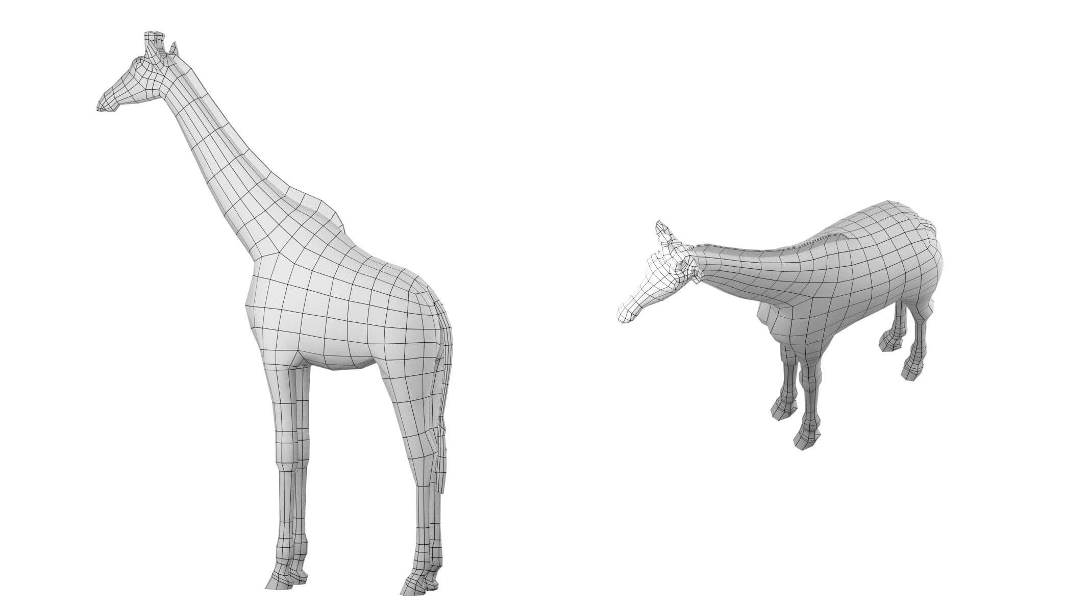 Giraffe Animal Base Mesh - Free 3D Model by Valerii-Kaliuzhnyi