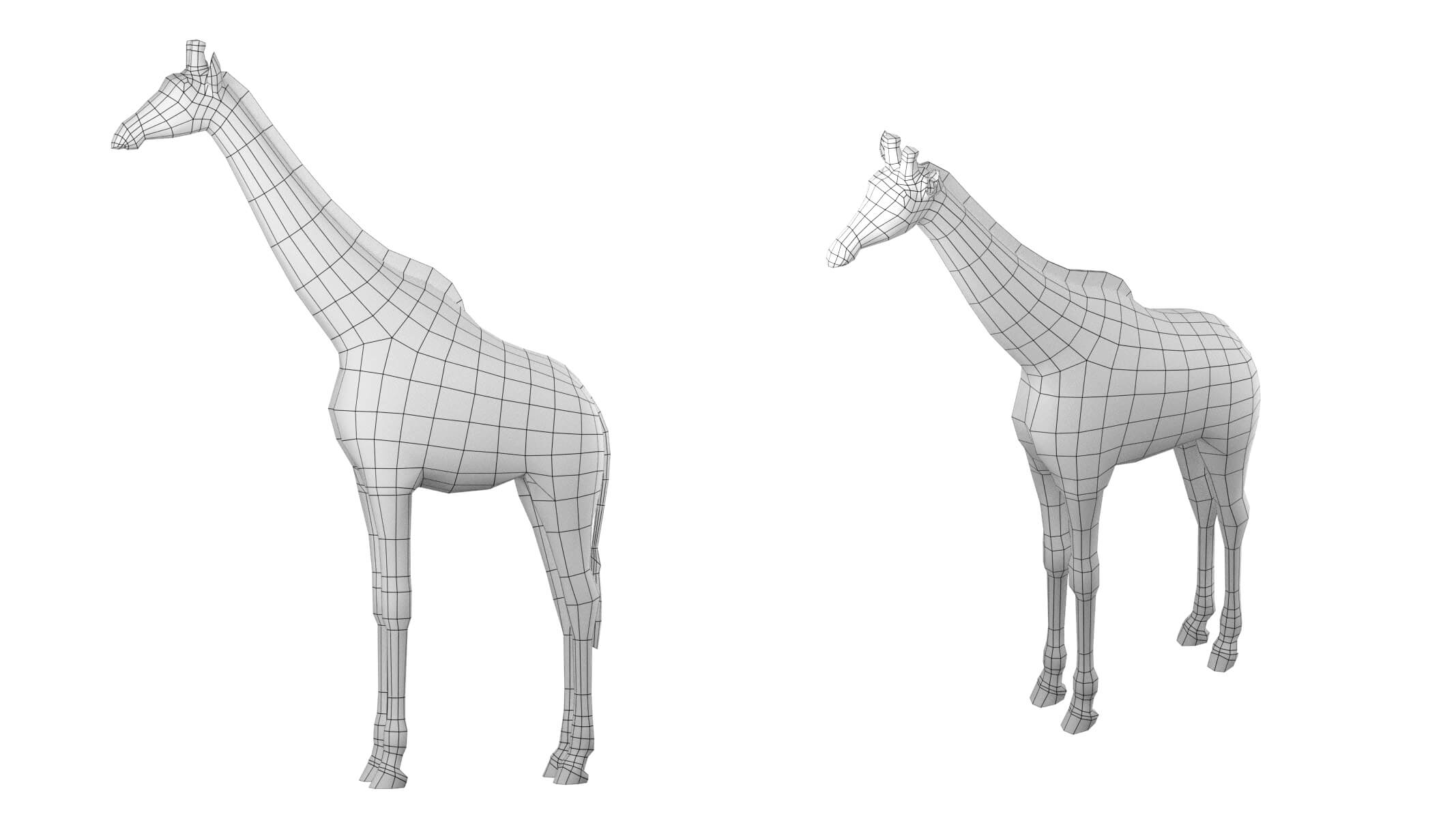 Giraffe Animal Base Mesh - Free 3D Model by Valerii-Kaliuzhnyi