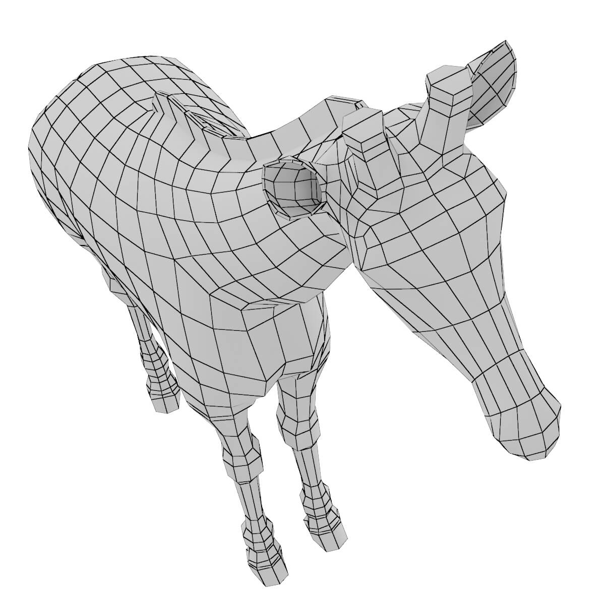 Giraffe Animal Base Mesh - Free 3D Model by Valerii-Kaliuzhnyi