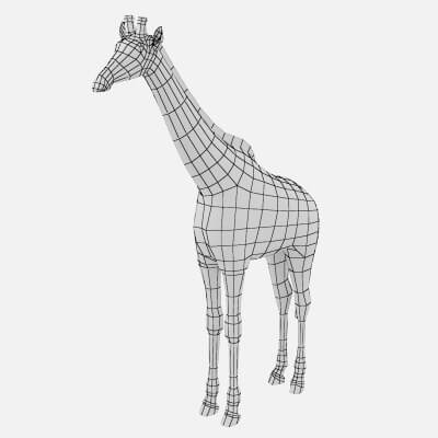 Giraffe Animal Base Mesh - 3D Model by Valerii-Kaliuzhnyi