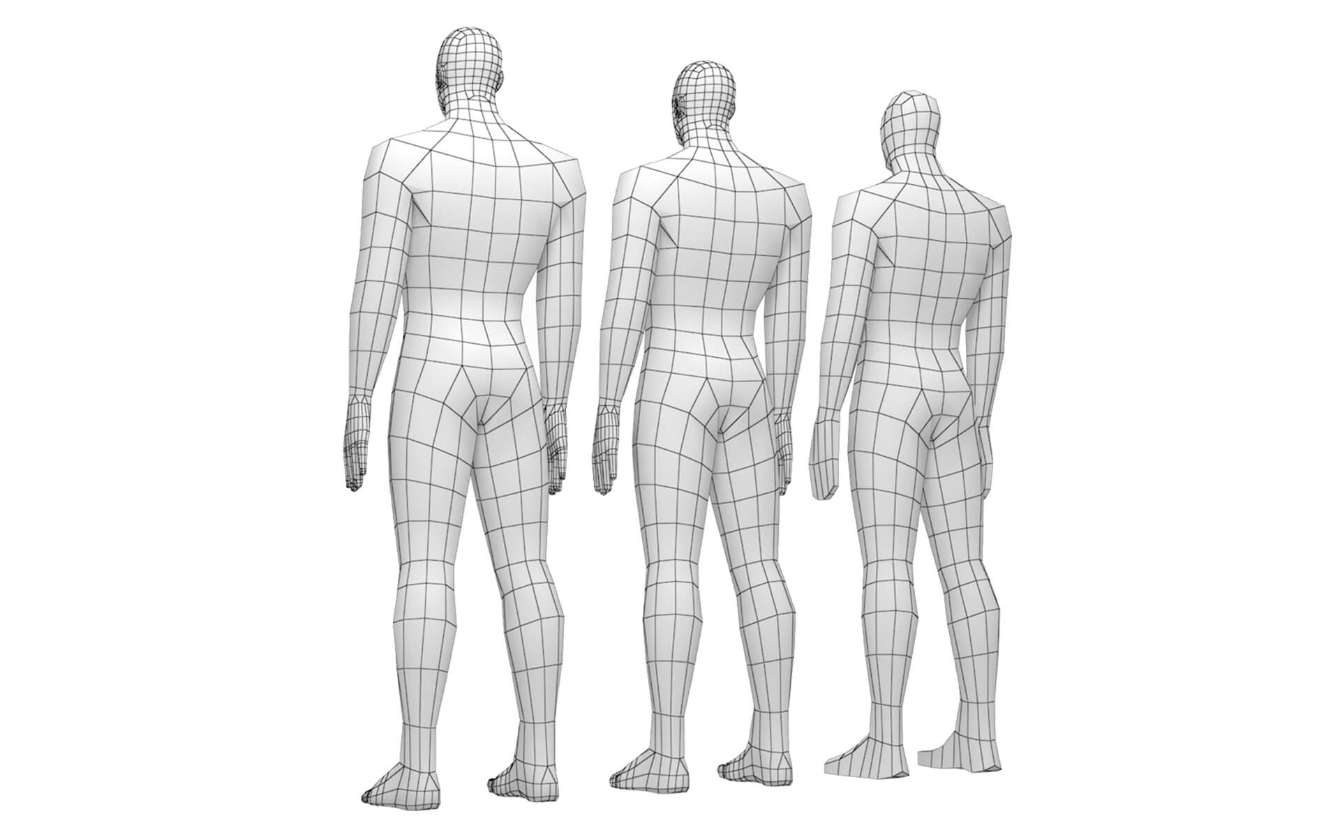 Hero Male in Rest Pose in 3 Topologies - 3D Model by Valerii-Kaliuzhnyi