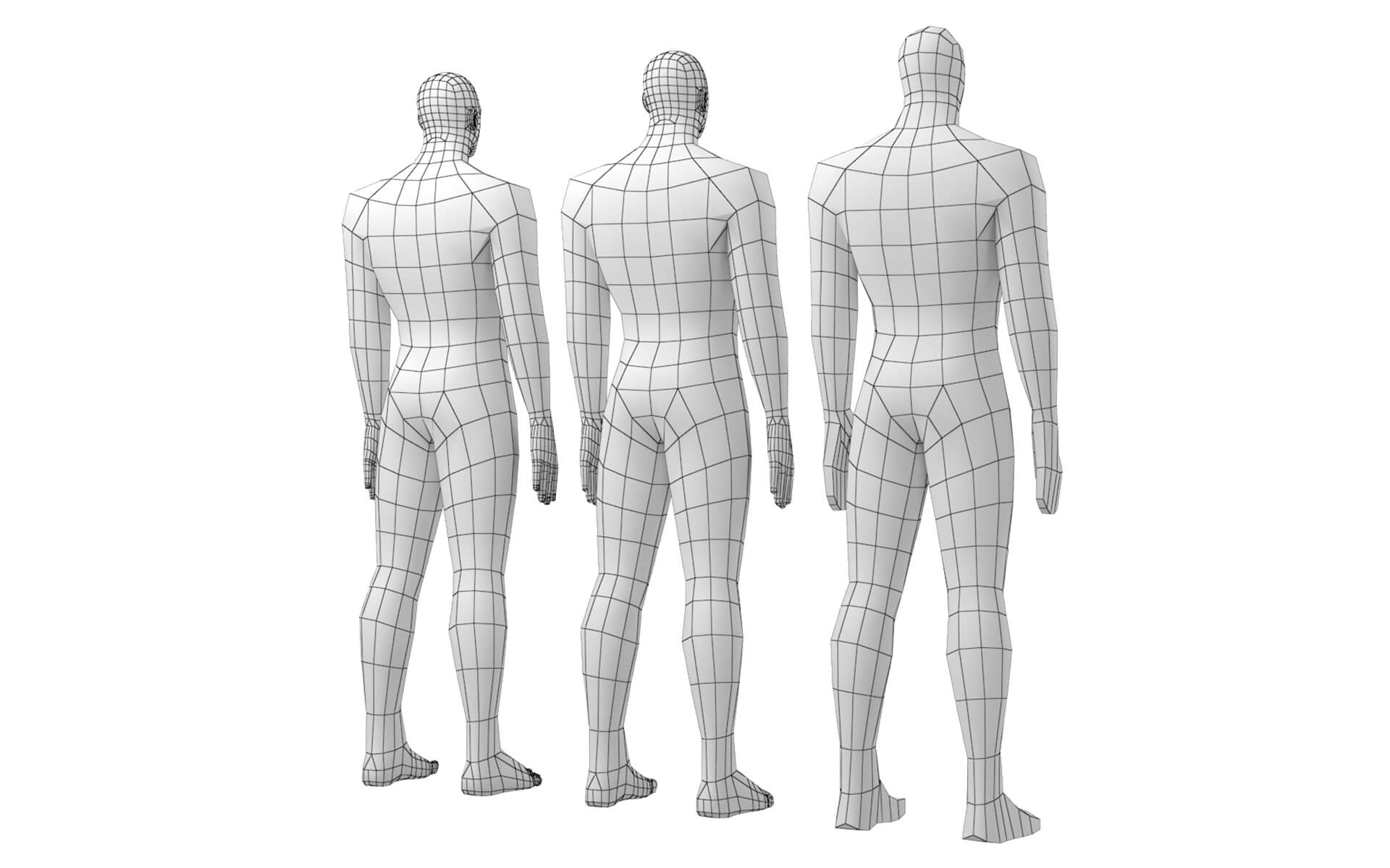Hero Male in Rest Pose in 3 Topologies - 3D Model by Valerii-Kaliuzhnyi