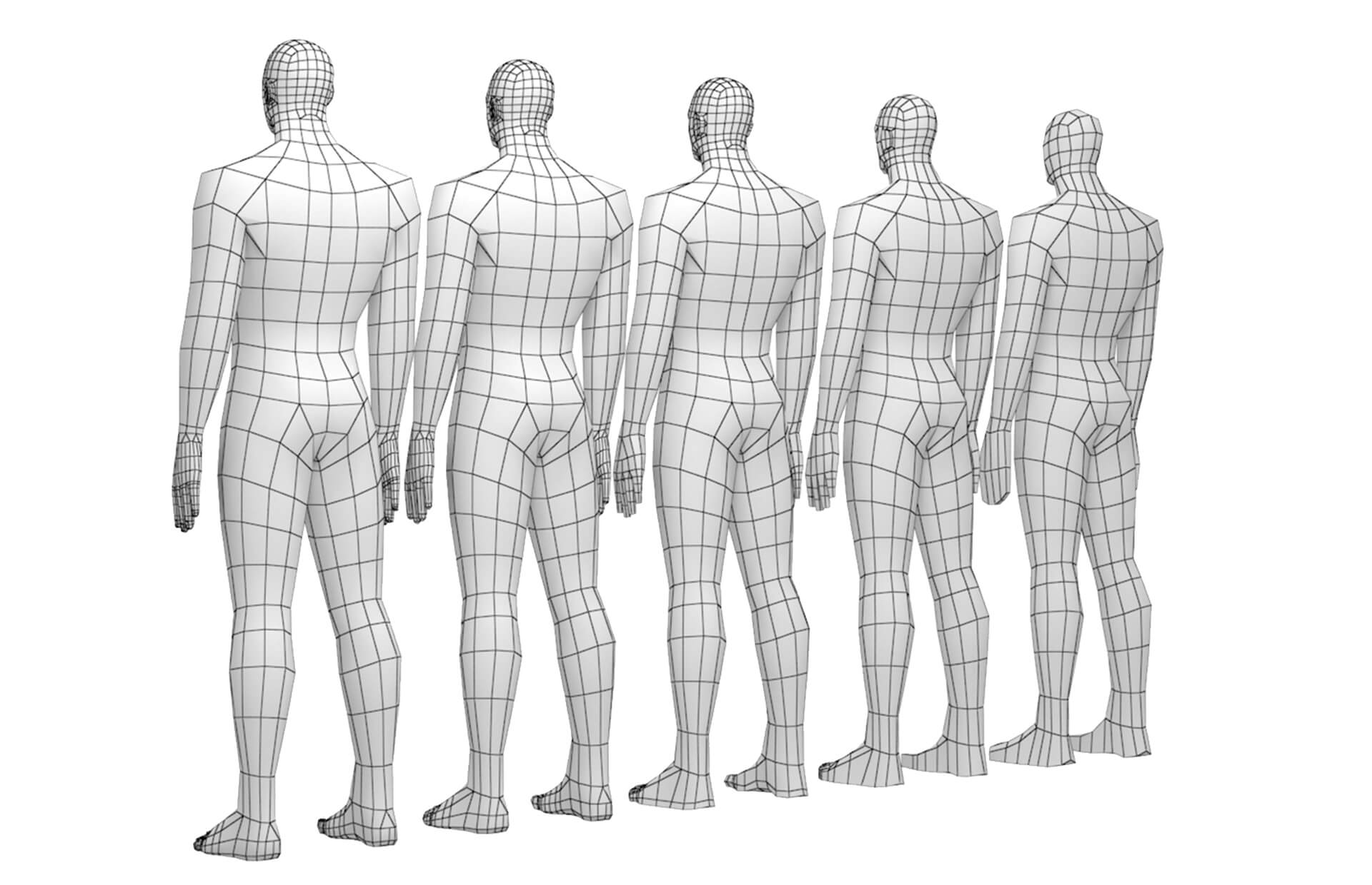 Hero Male in Rest Pose in 5 Topologies - 3D Model by Valerii-Kaliuzhnyi