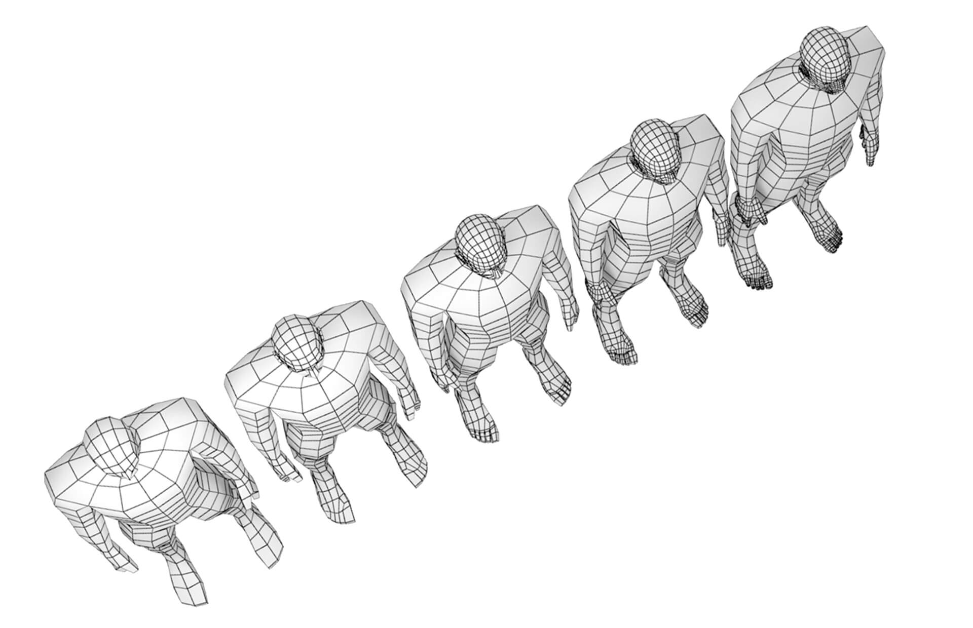 Hero Male in Rest Pose in 5 Topologies - 3D Model by Valerii-Kaliuzhnyi
