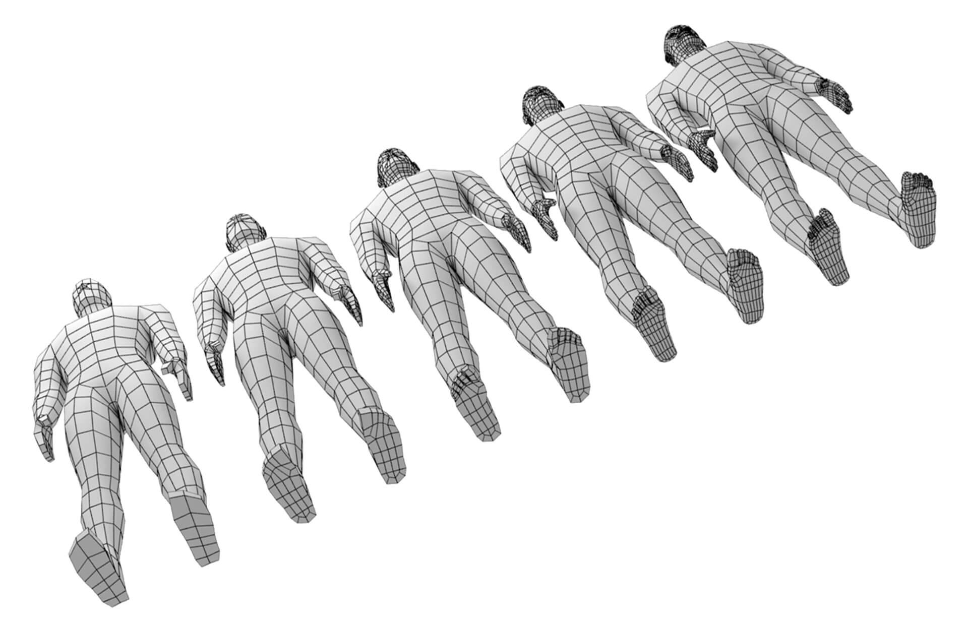 Hero Male in Rest Pose in 5 Topologies - 3D Model by Valerii-Kaliuzhnyi